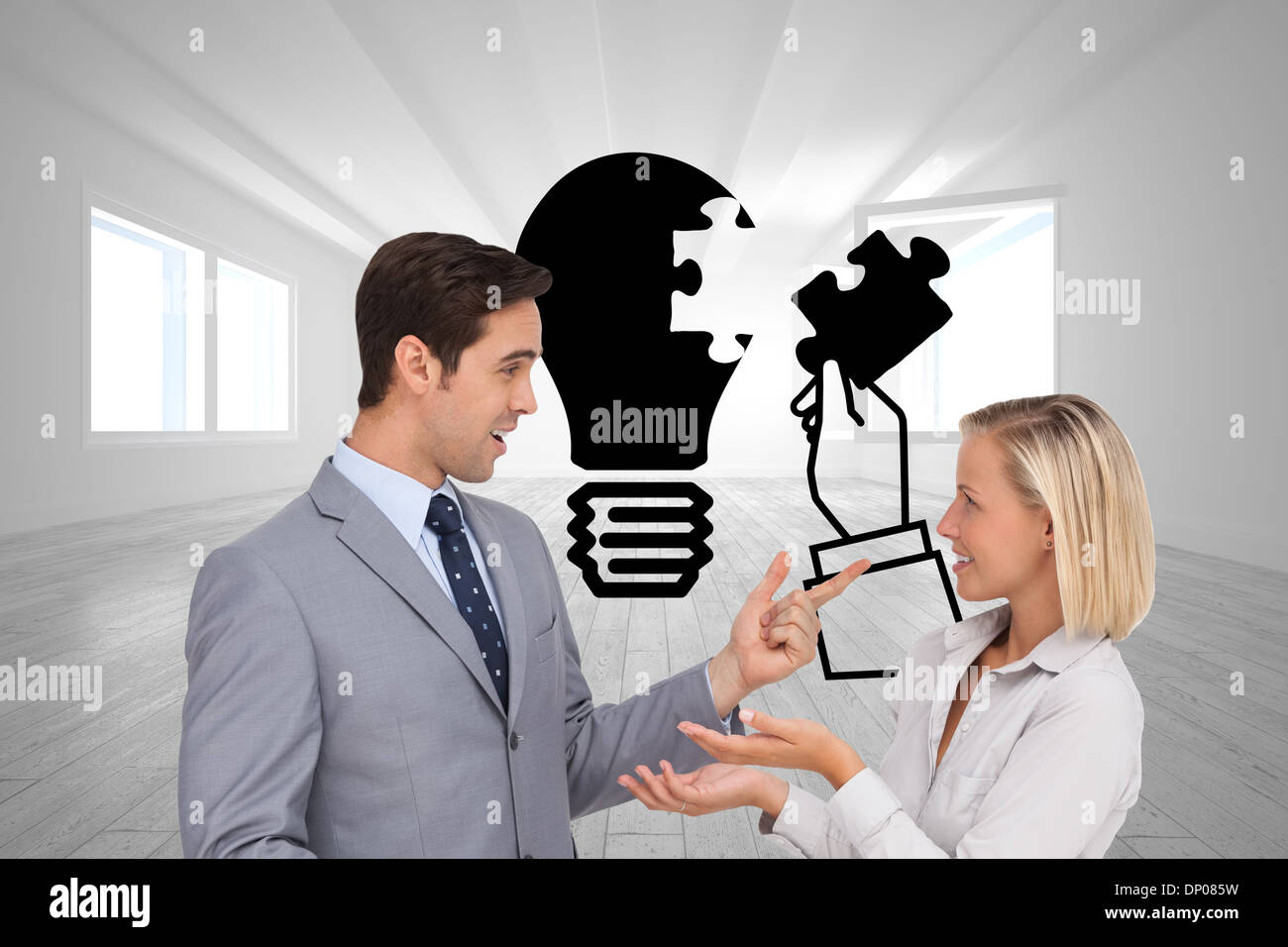 Composite image of business people meet each other Stock Photo - Alamy