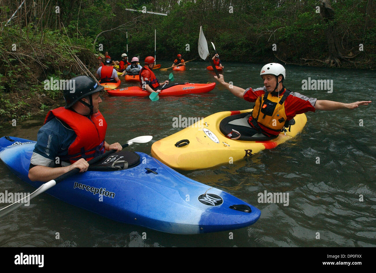 Mar 18, 2006; San Marcos River, TX, USA; Kayaking instructor RICL BEALE ...