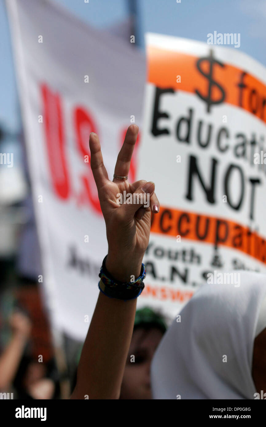 Mar 18, 2006; Los Angeles, CA, USA; Protesters march in Hollywood ...
