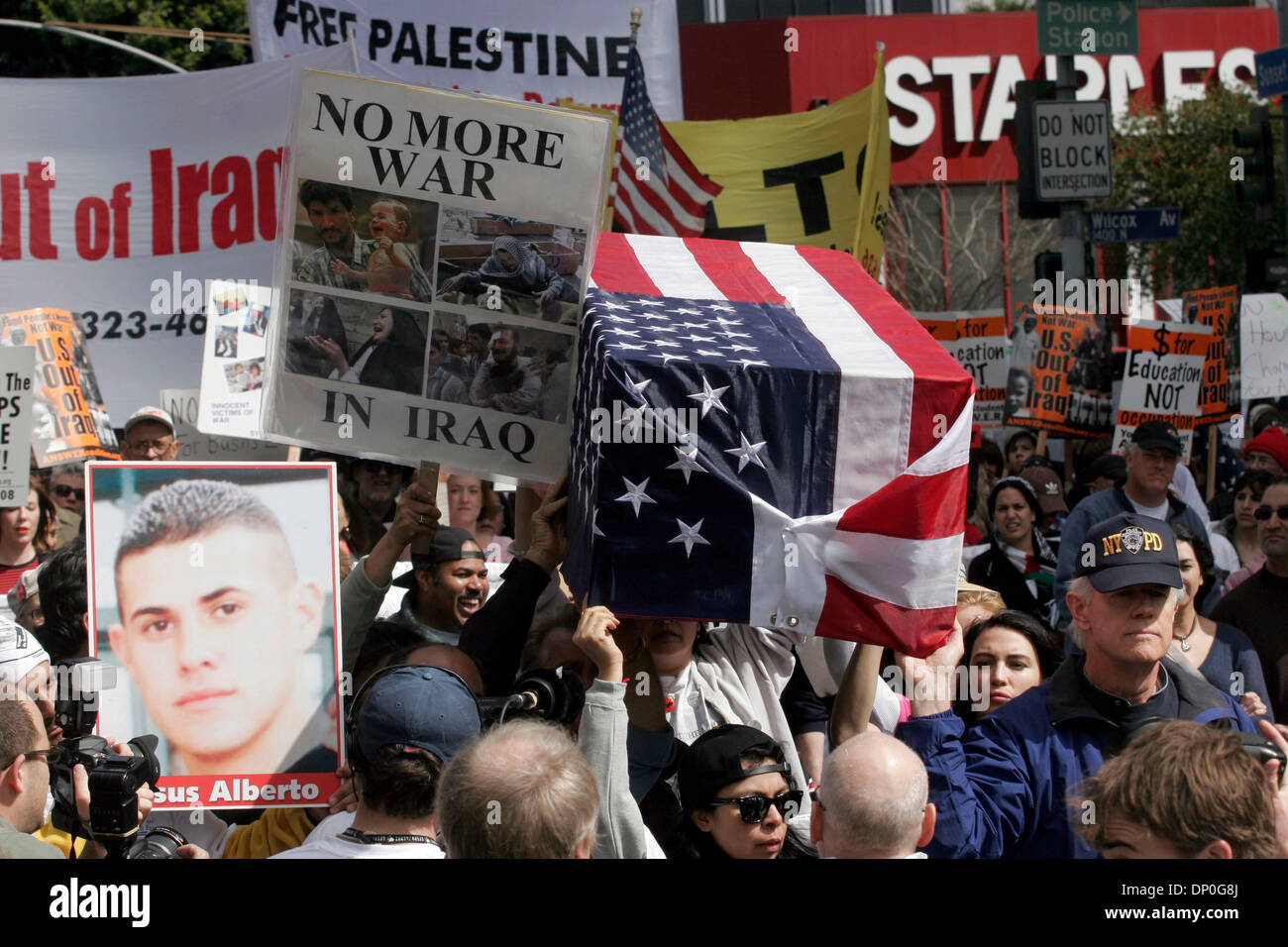Mar 18, 2006; Los Angeles, CA, USA; Protesters march in Hollywood ...