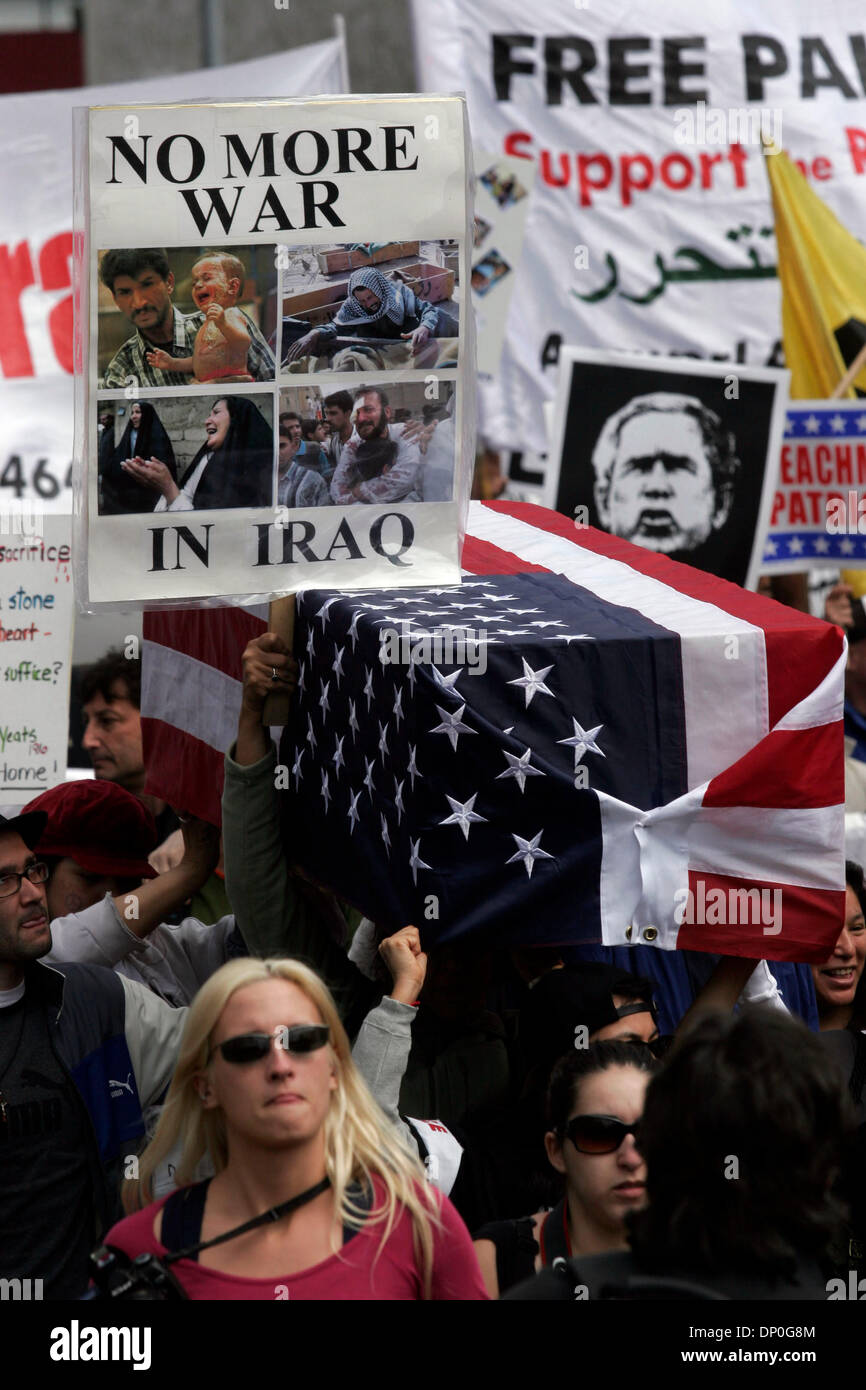 Mar 18, 2006; Los Angeles, CA, USA; Protesters march in Hollywood ...