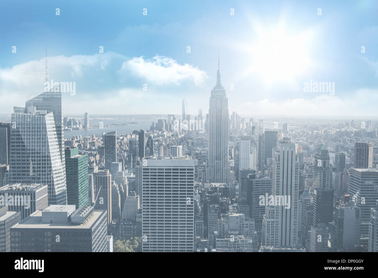 Sunny city view Stock Photo - Alamy