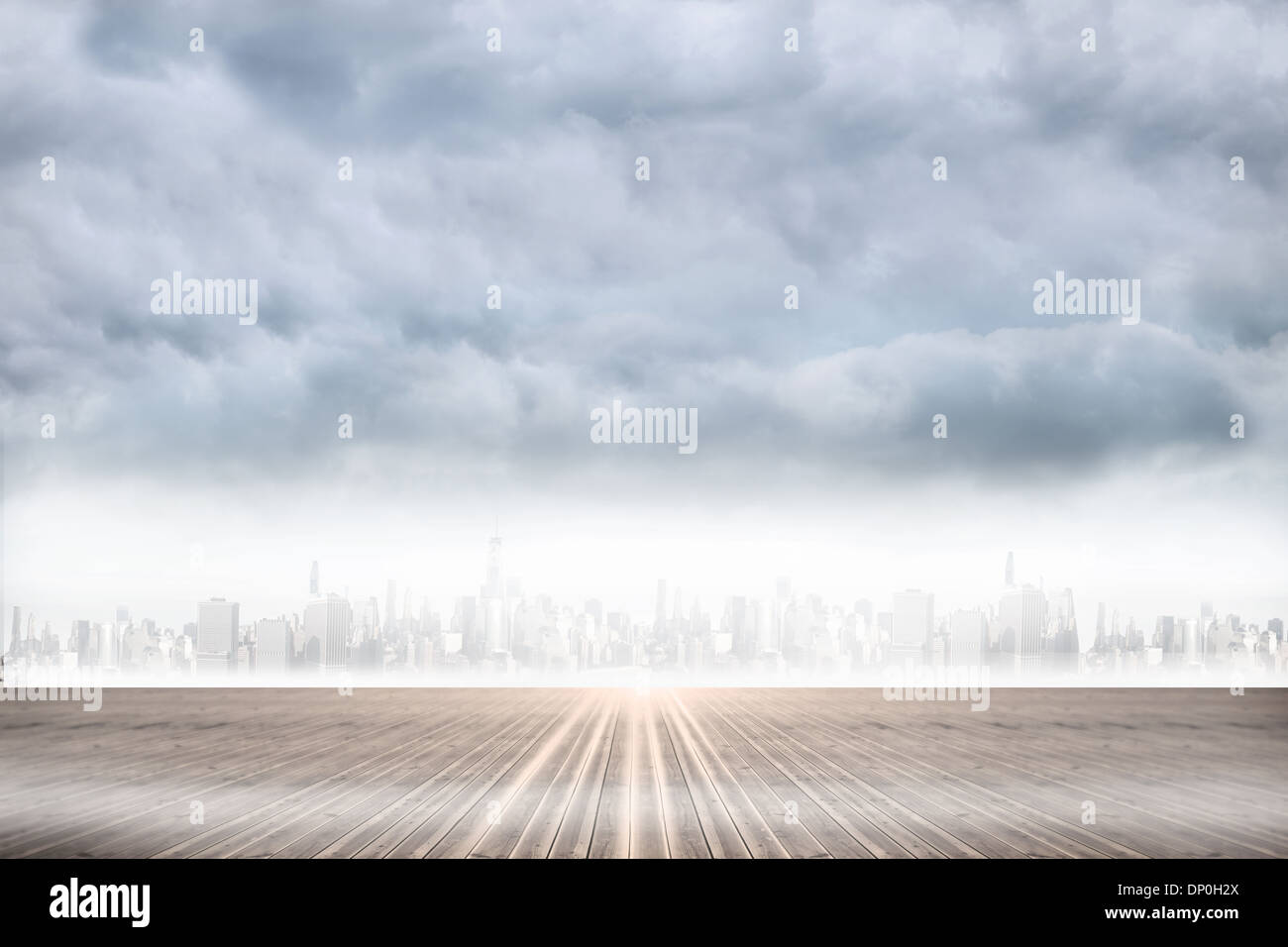 City on the horizon Stock Photo - Alamy