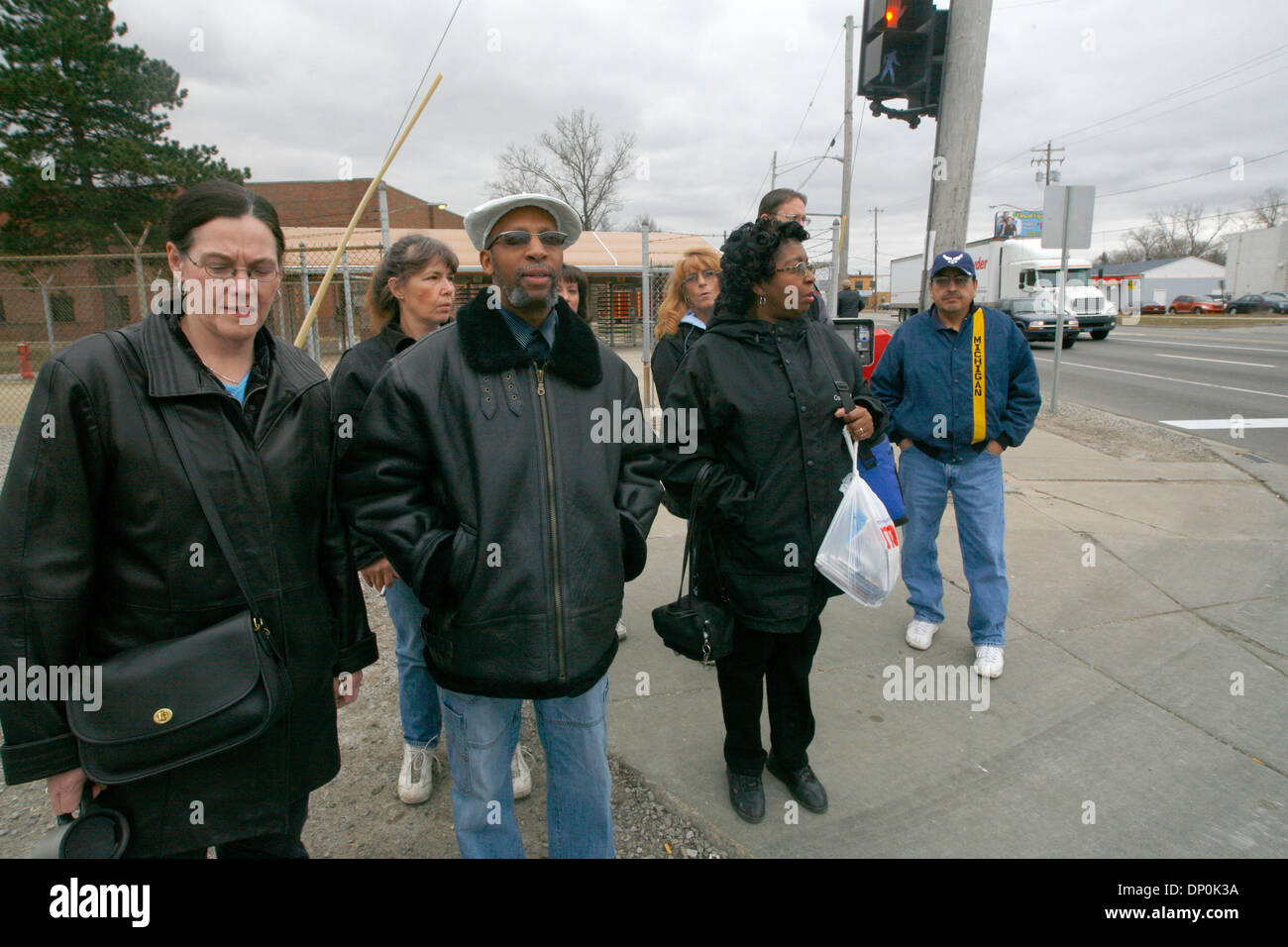 Mar 23, 2006; Flint, MI, USA; Workers leaving the Delphi East plant ...