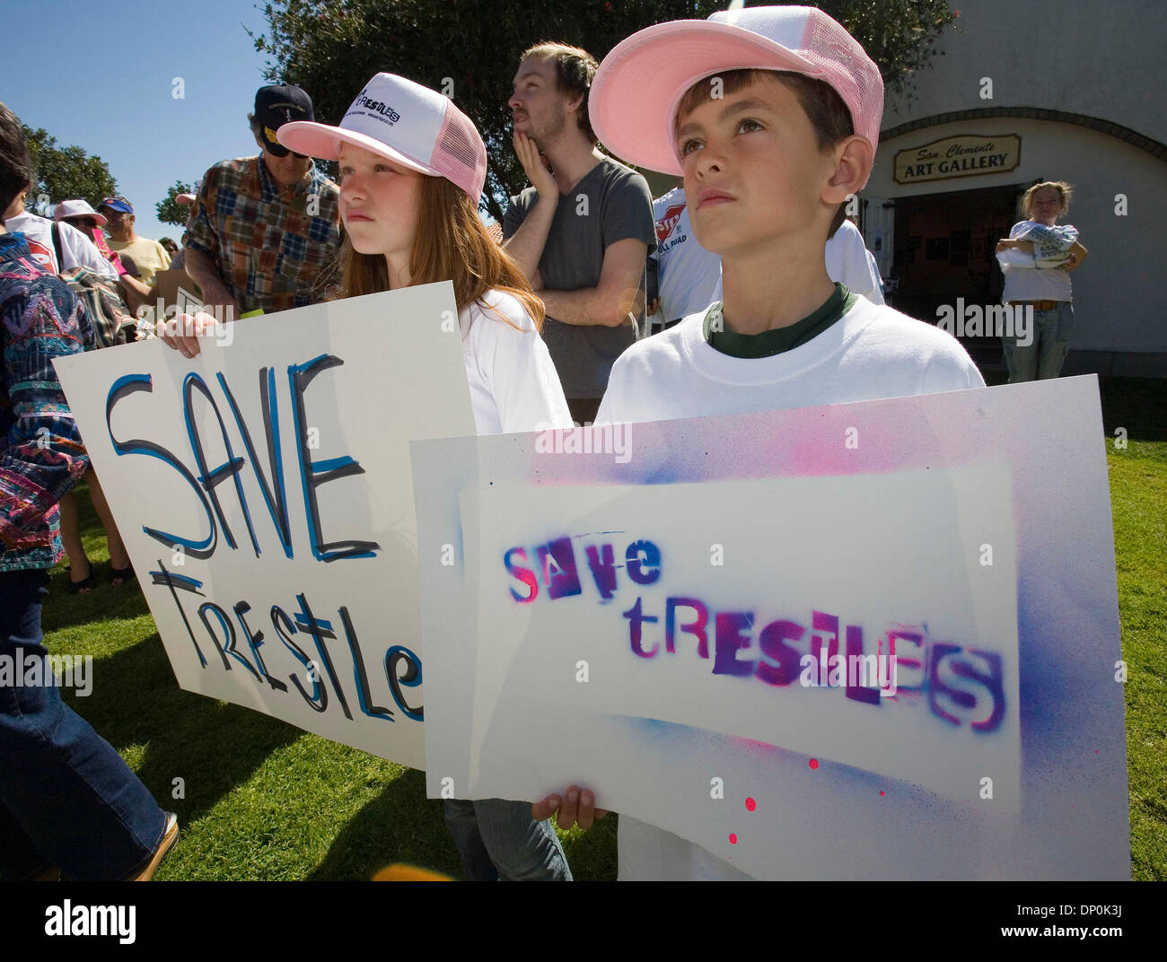 Mar 23, 2006; San Clemente, CA, USA; Protesters talk with U.S ...