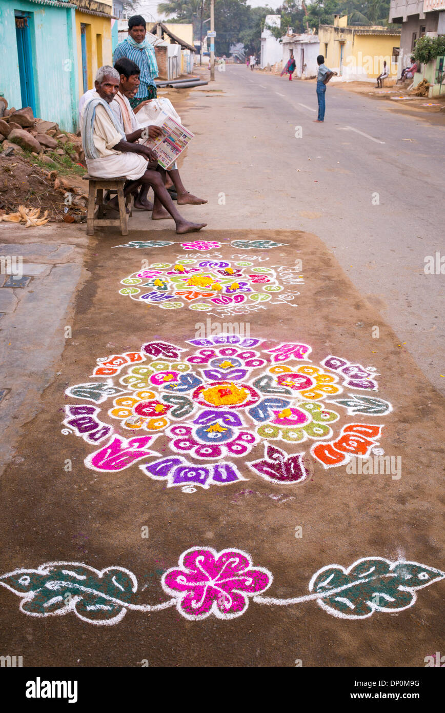 Indian village street rangoli designs hi-res stock photography and ...
