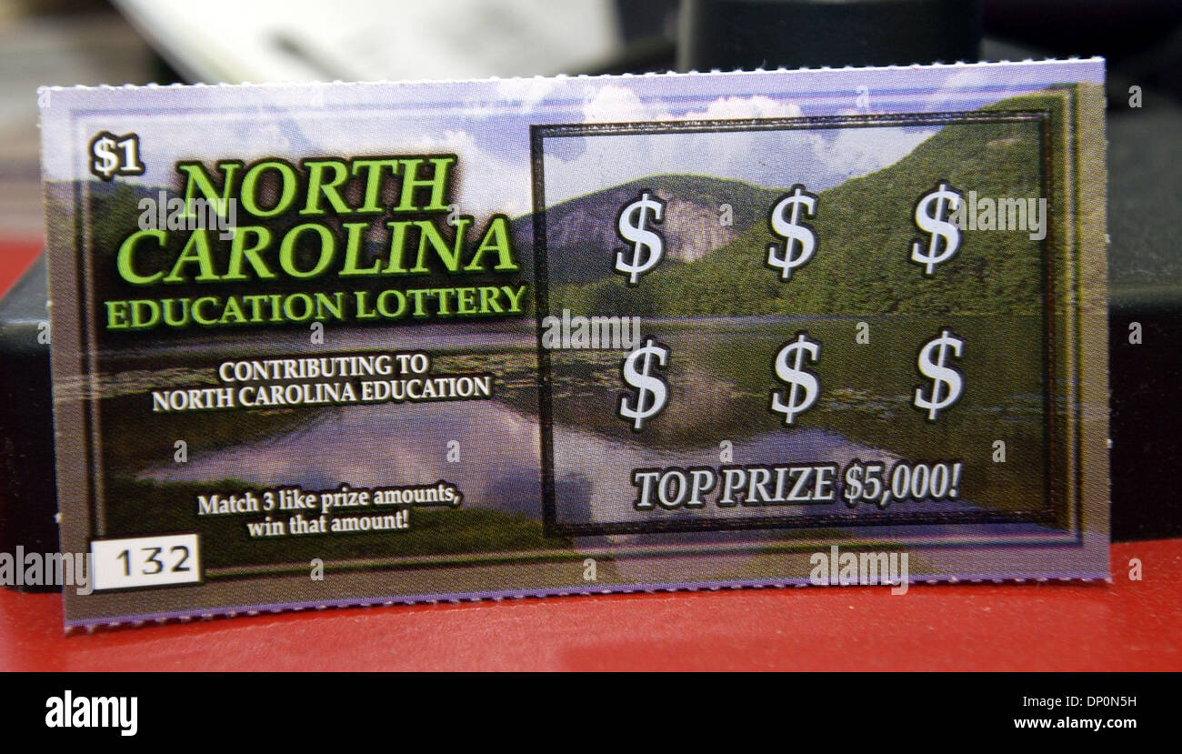 Mar 30, 2006; Wilmington, NC, USA; A North Carolina Lottery Ticket ...