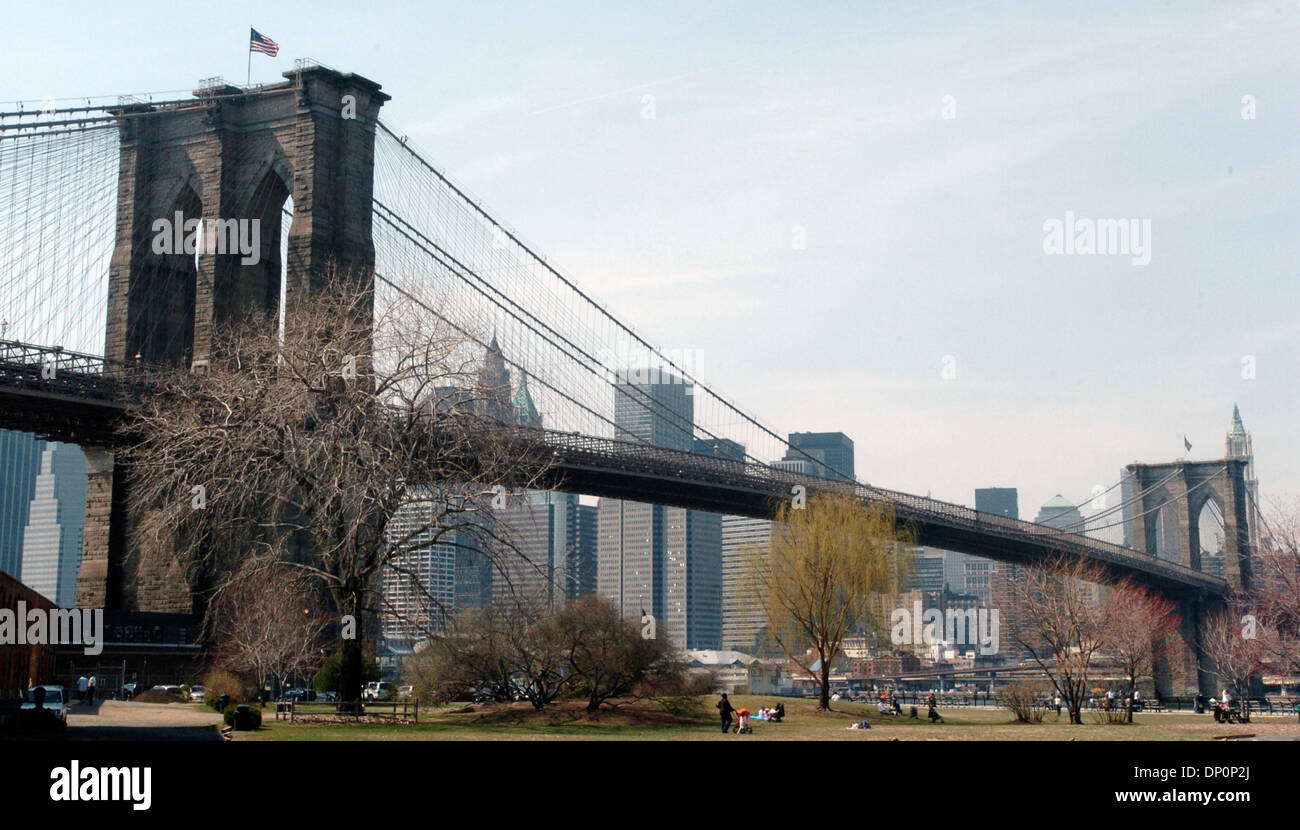 Mar 31, 2006; Brooklyn, New York, USA; Scenes of the Brooklyn Bridge ...