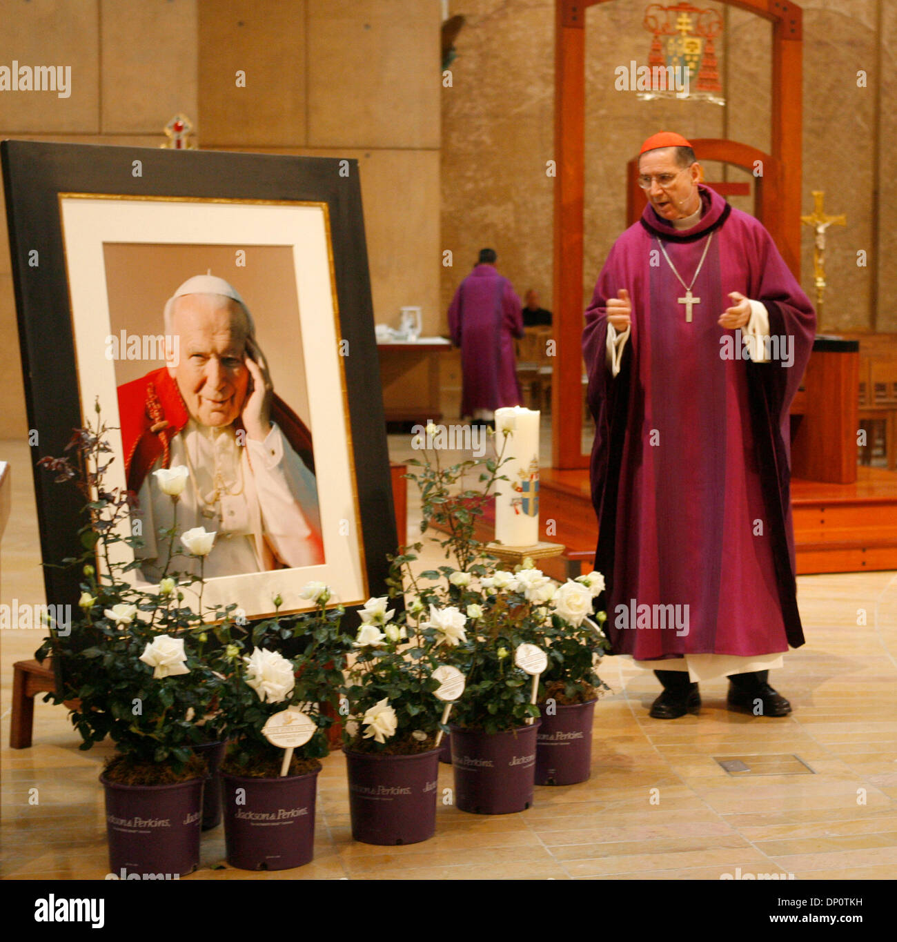 Apr 03, 2006; Los Angeles, CA, USA; Cardinal ROGER MAHONY blesses the ...