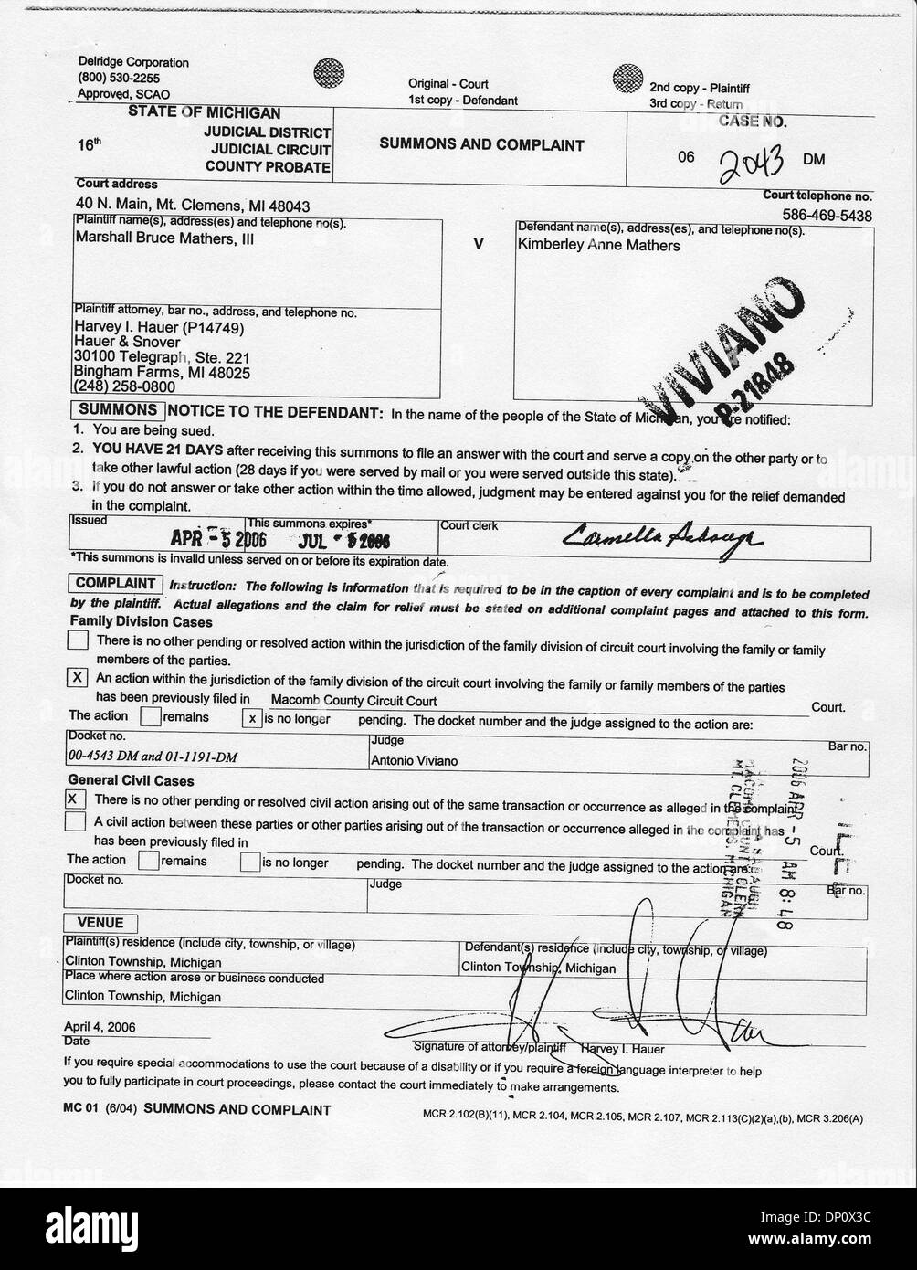 Copy Of Divorce Papers