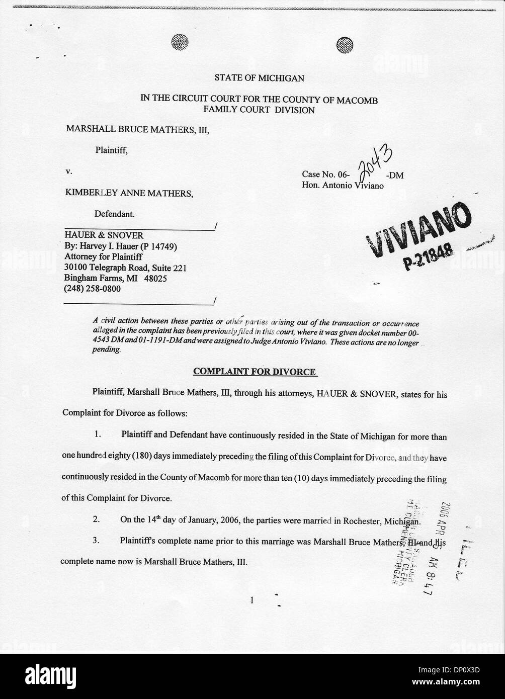 Copy Of Divorce Papers