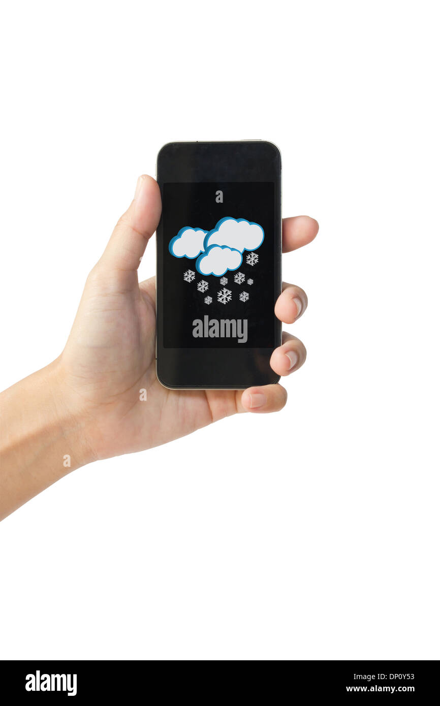 Woman laptop touchpad phone Cut Out Stock Images & Pictures - Alamy