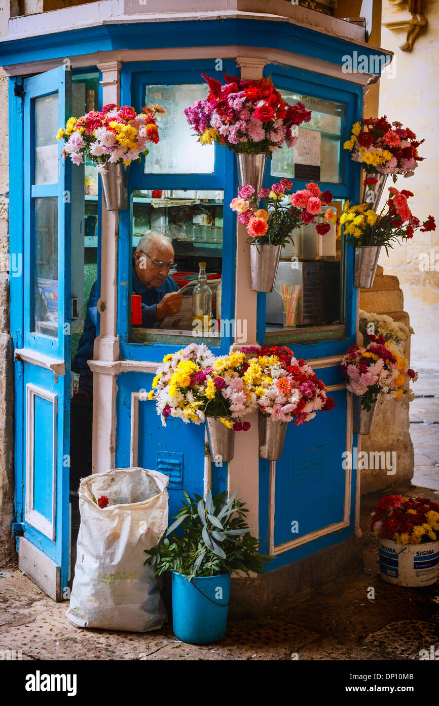 Flower Stall in Valletta, Malta Stock Photo - Alamy