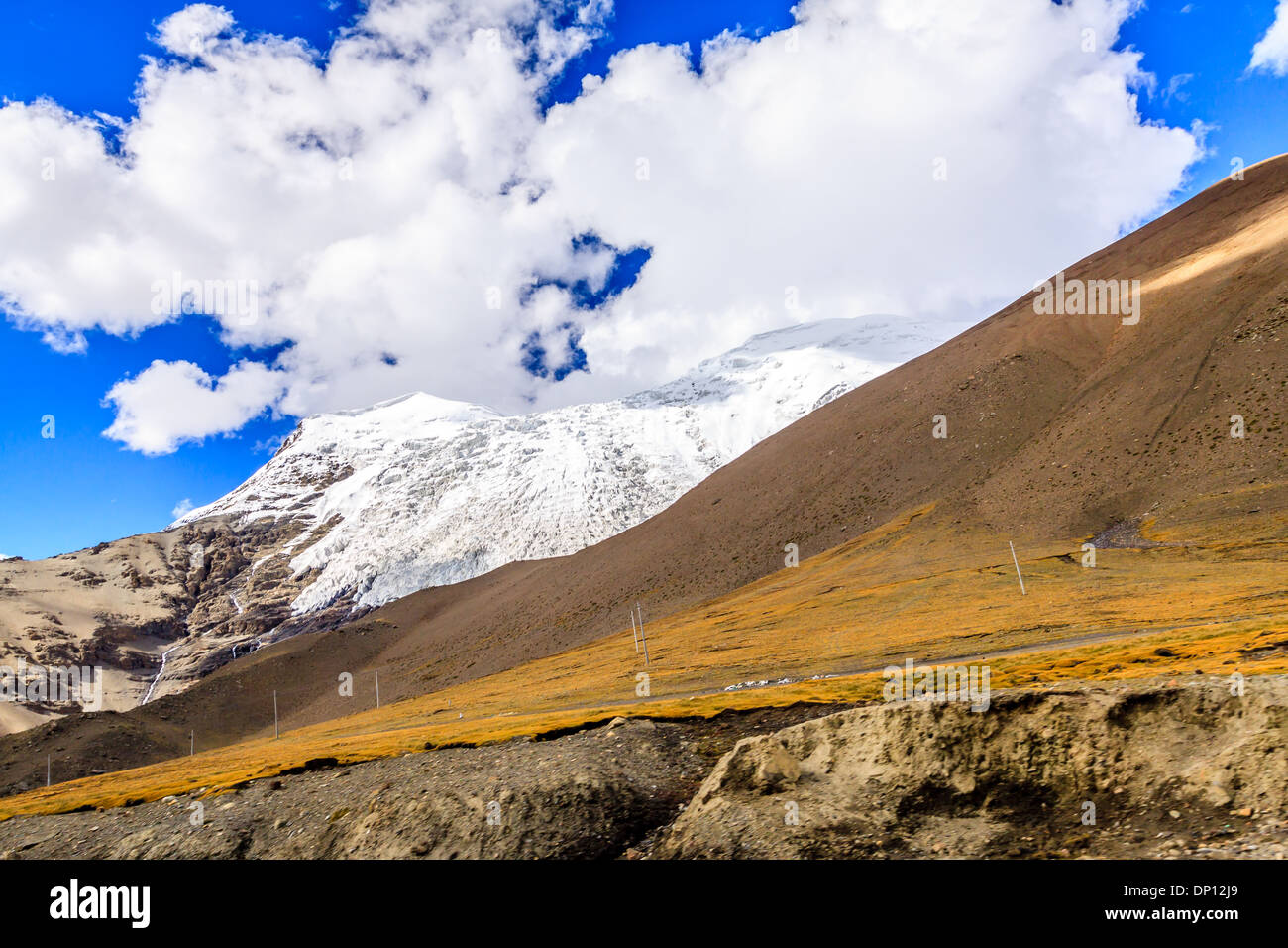 Snow mountain near Lhasa, Tibet Stock Photo - Alamy