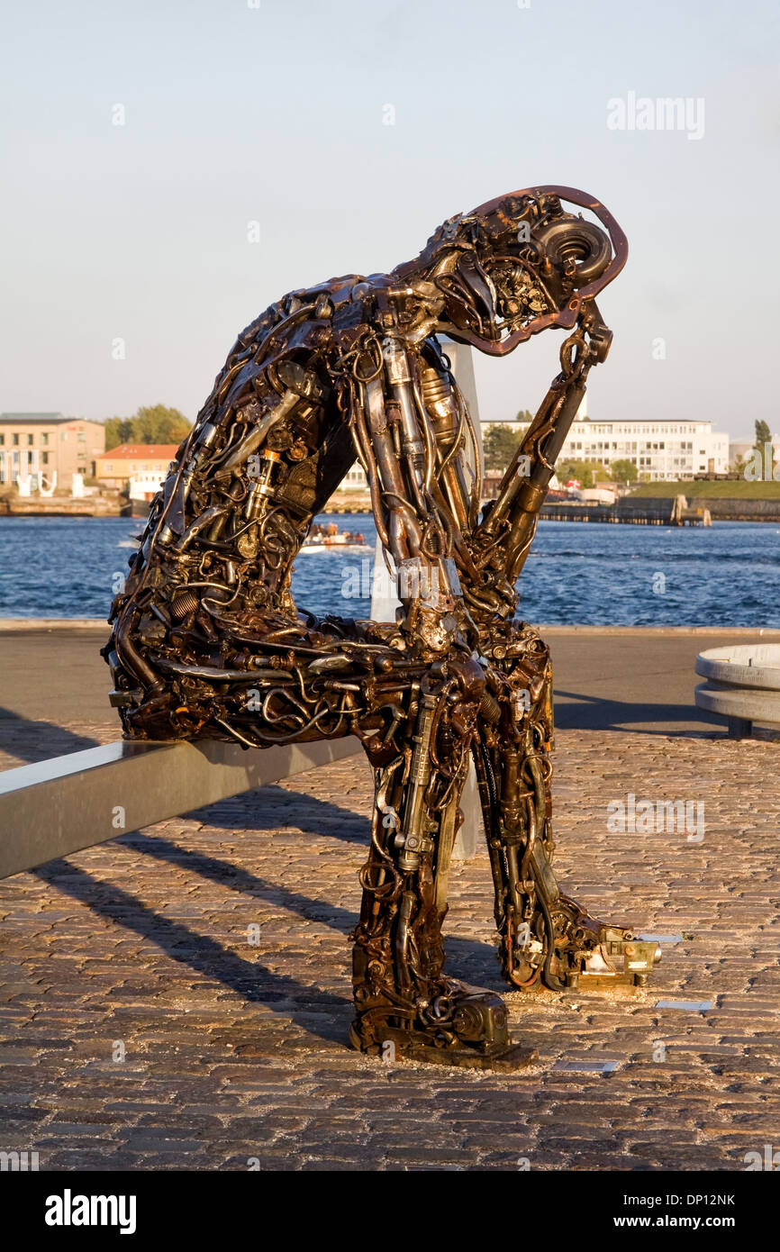 Man of steel sculpture, Copenhagen, Denmark, Architecture Stock Photo ...