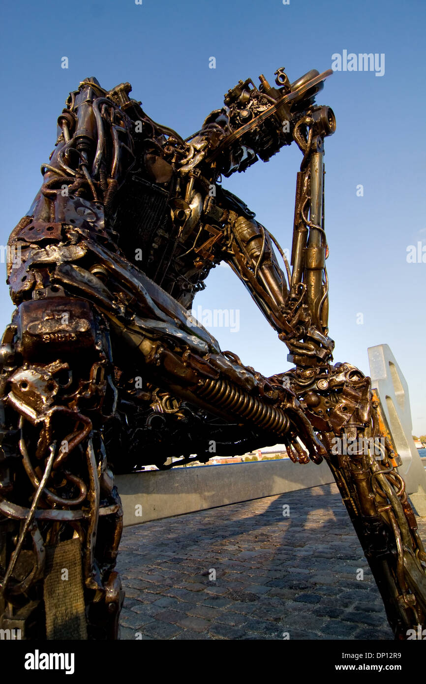 Man of steel sculpture, Copenhagen, Denmark, Architecture Stock Photo ...