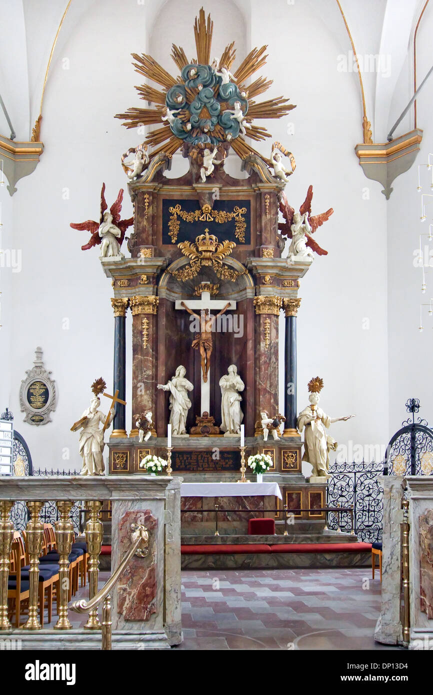 The inside of the Church of Trinitatis in Copenhagen, Denmark ...