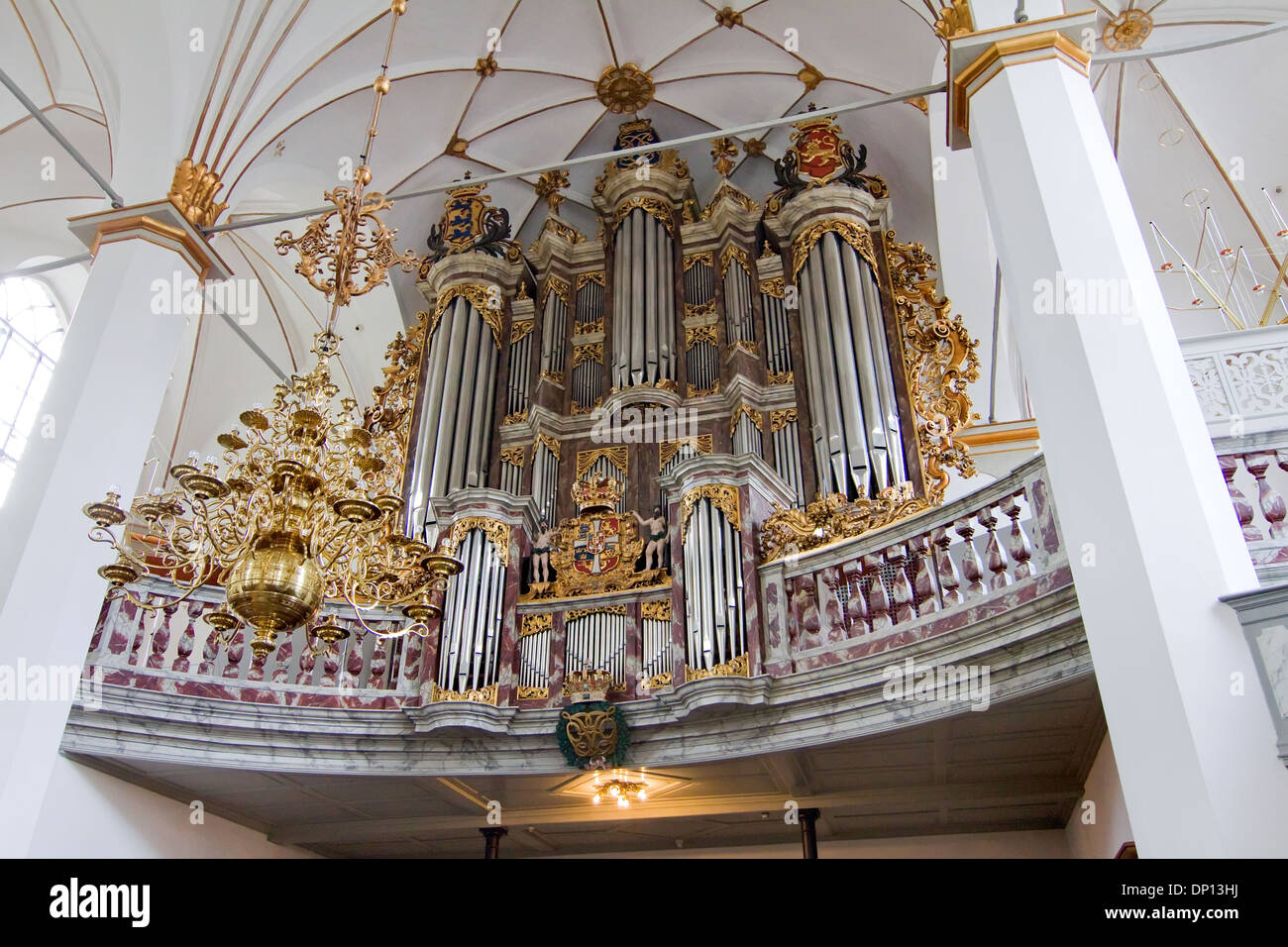 The inside of the Church of Trinitatis in Copenhagen, Denmark ...