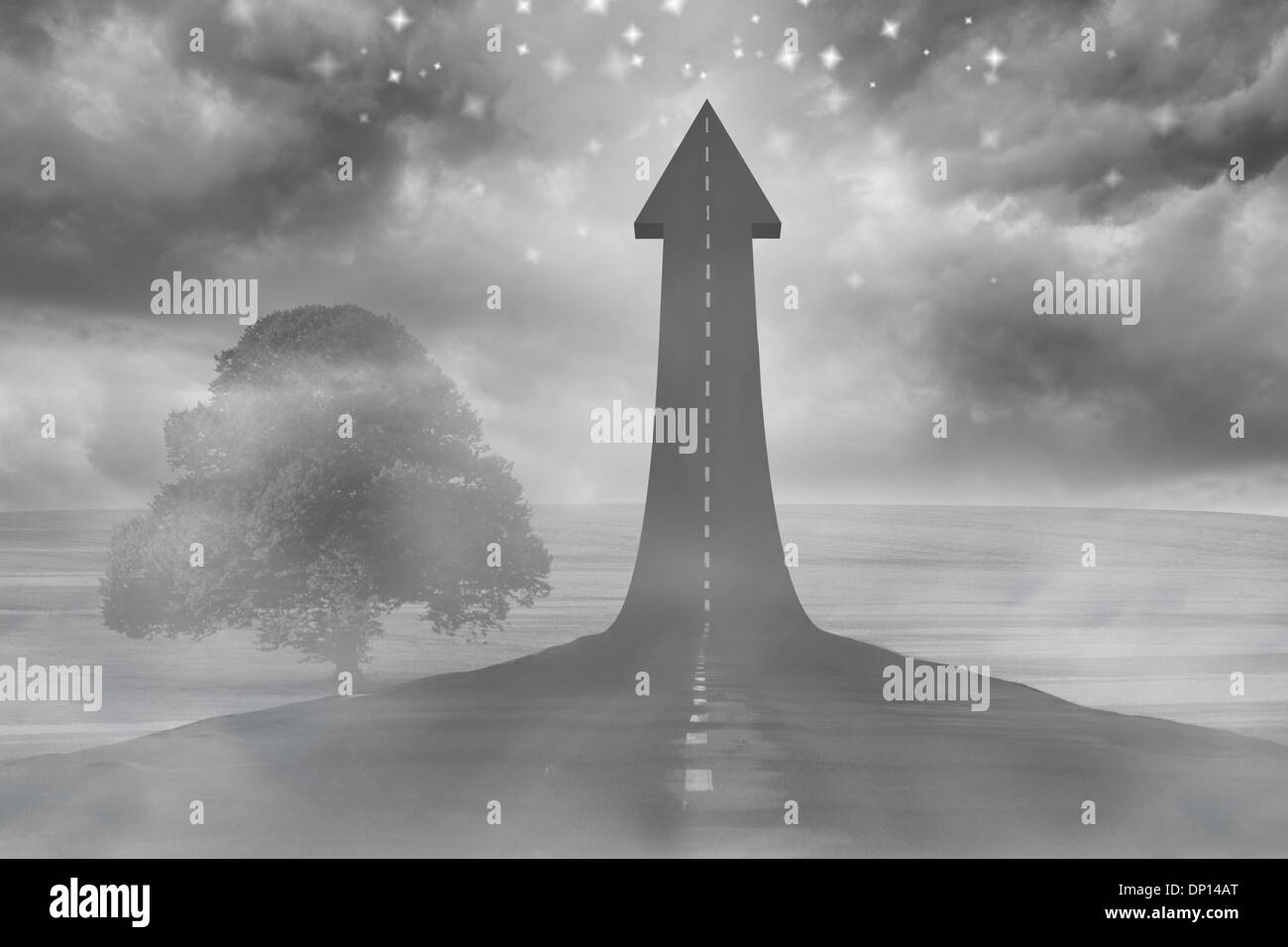 Road turning into arrow Stock Photo - Alamy