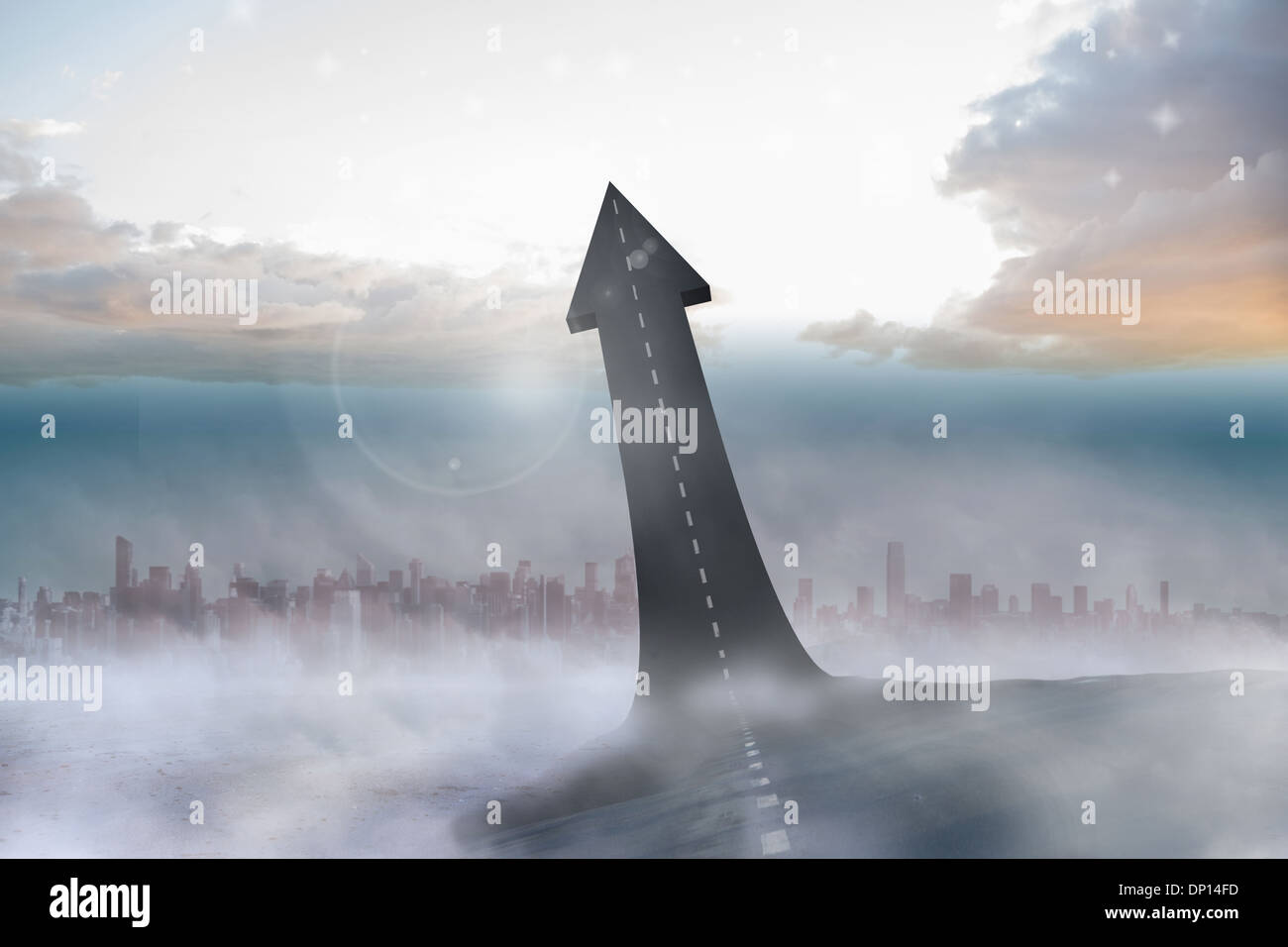 Road turning into arrow Stock Photo - Alamy