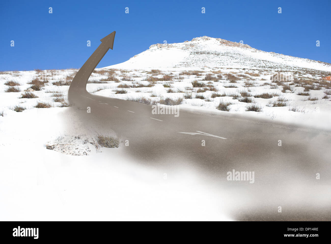 Road turning into arrow Stock Photo - Alamy