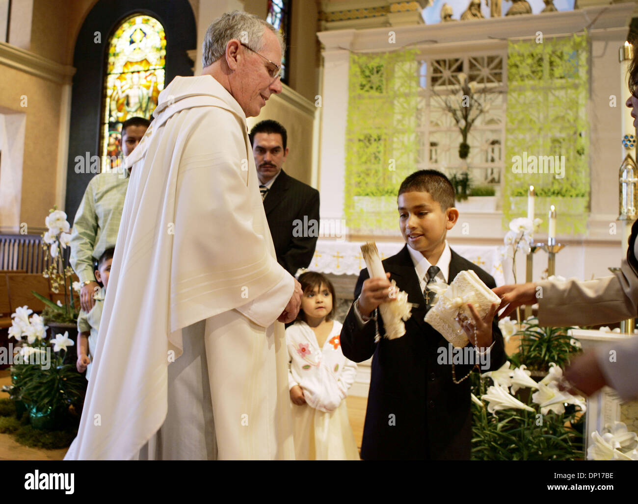 Apr 23, 2006; Wooster, OH, USA; (l-r) Father Dan Reed congratulates ...