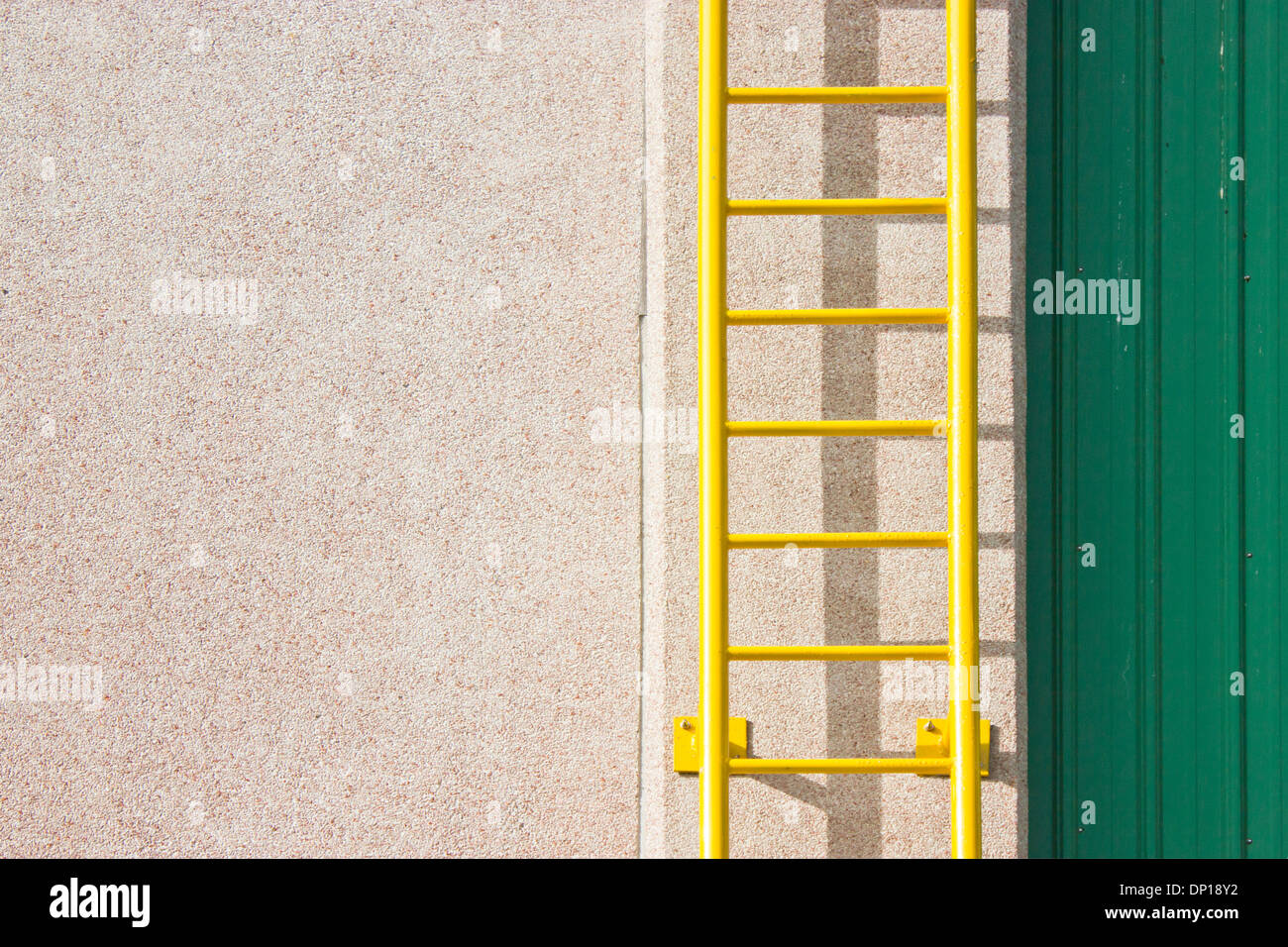 Yellow ladder with space for text Stock Photo - Alamy
