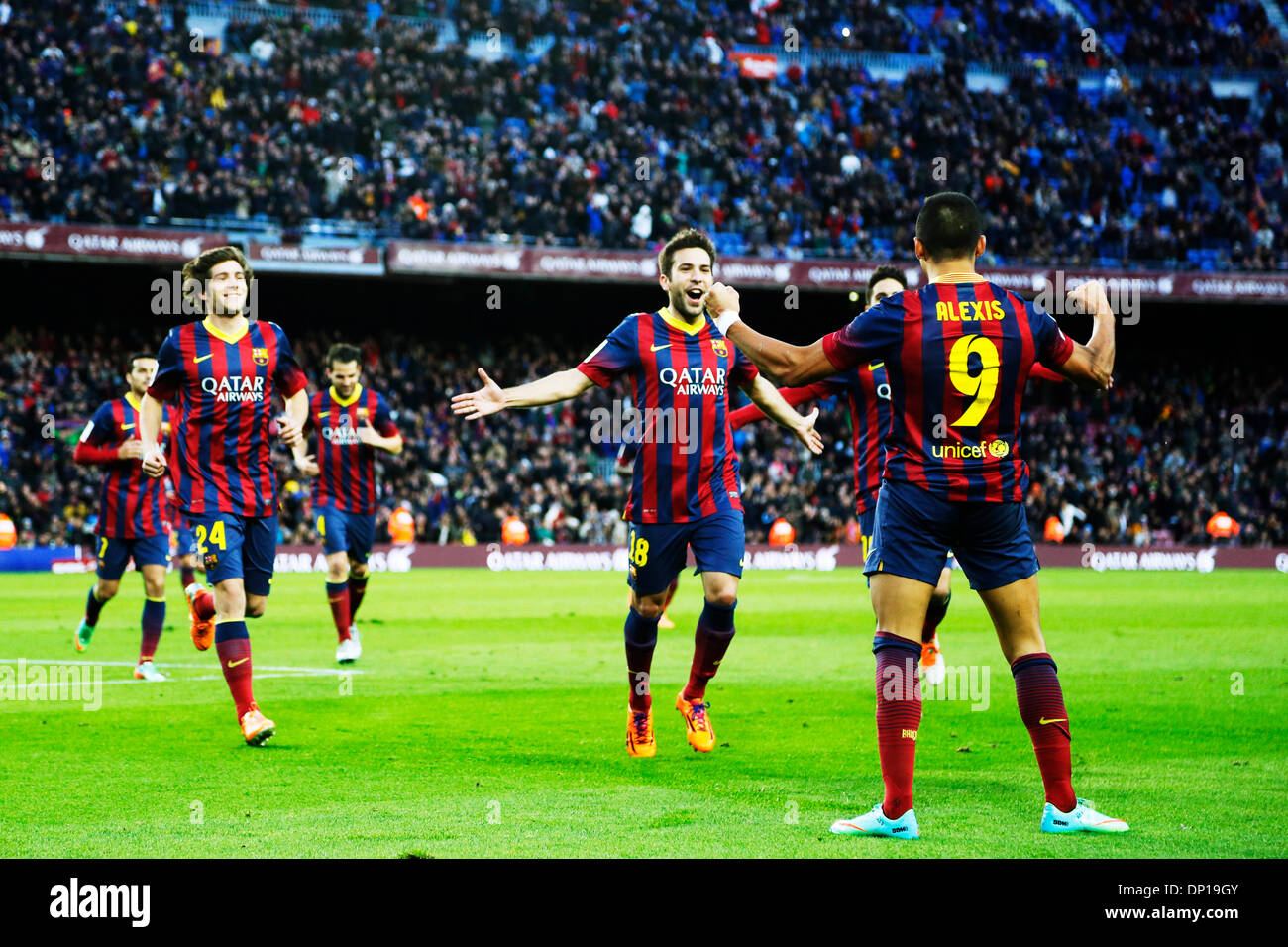 Barcelona, Spain. © D. 5th Jan, 2014. Barcelona team group Football ...