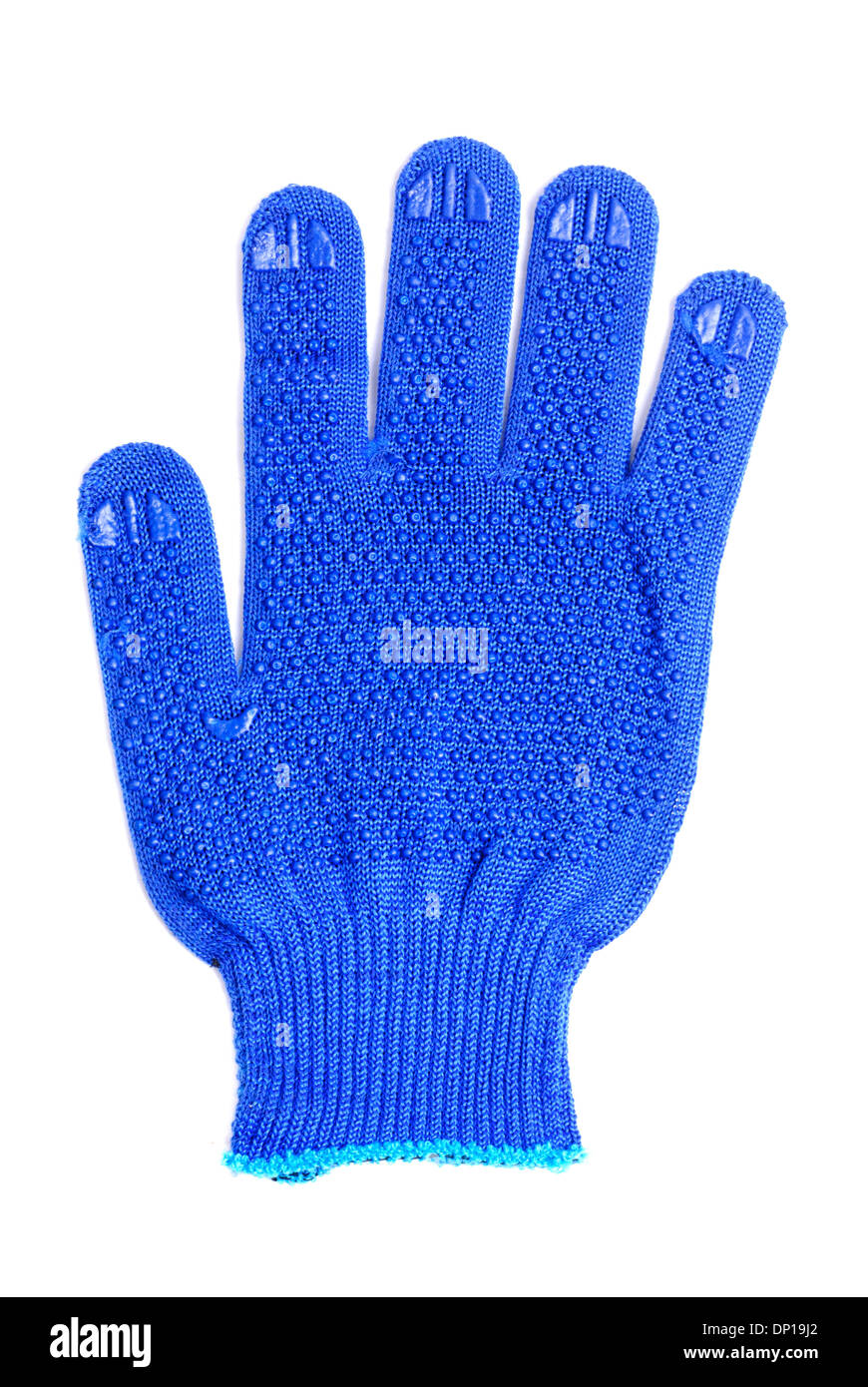 work gloves blue color isolated on white background Stock Photo - Alamy