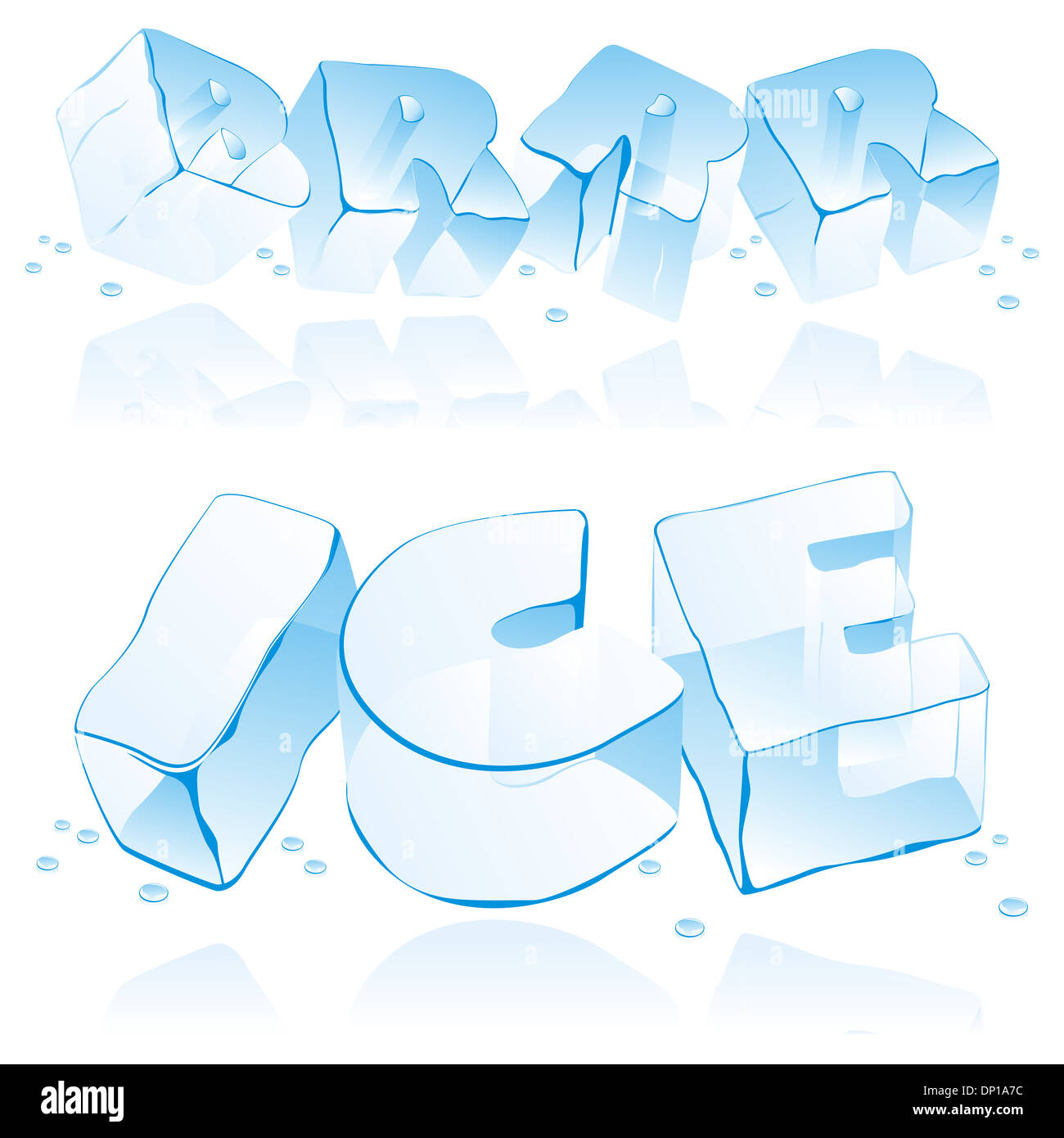 vector illustration of ice letters Stock Photo - Alamy