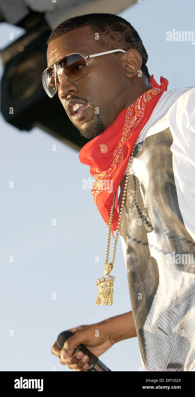 Apr 29, 2006; Indio, CA, USA; Rapper KANYE WEST performing at the ...