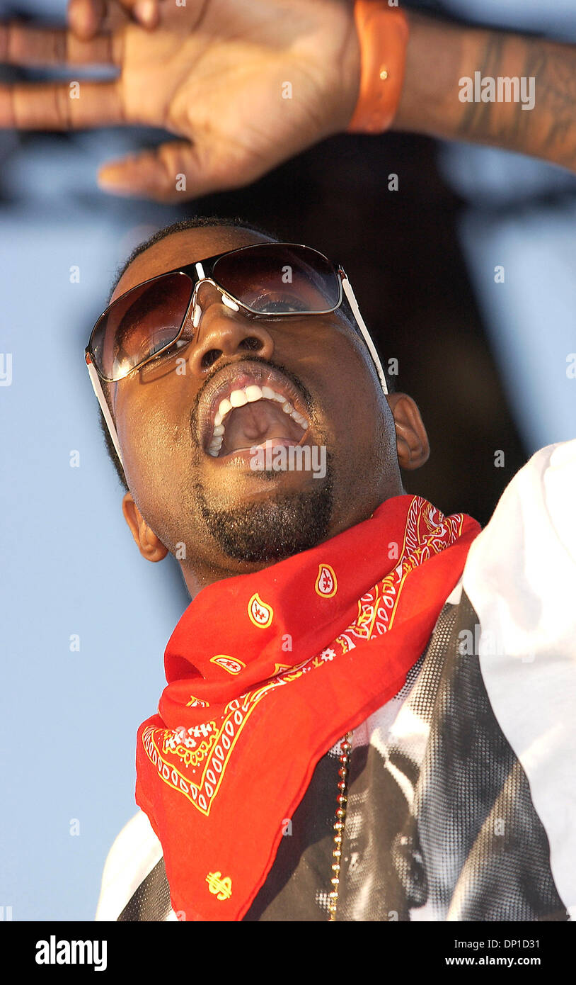 Apr 29, 2006; Indio, CA, USA; Rapper KANYE WEST performing at the ...