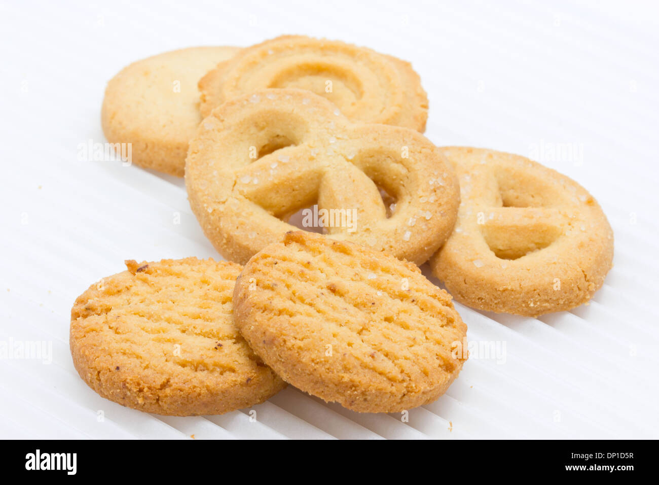Group of butter cookies isolated on white Stock Photo - Alamy