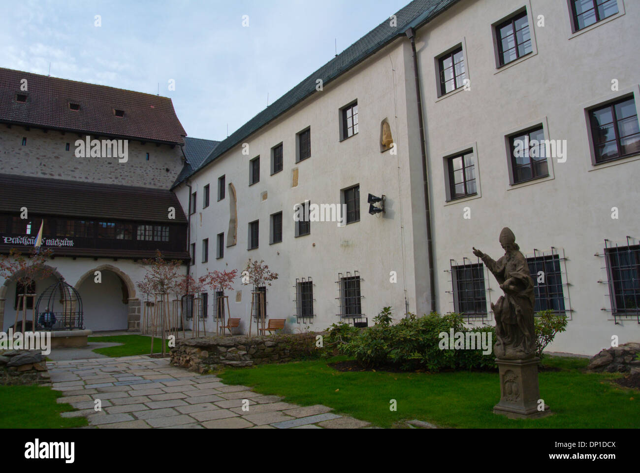 Courtyard of Hrad the castle and Prachenske Muzeum museum old town ...