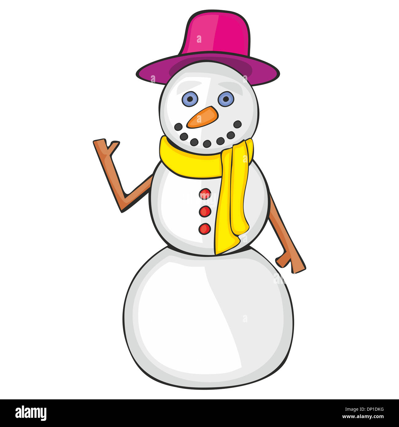 vector illustration of isolated funny snowman Stock Photo - Alamy