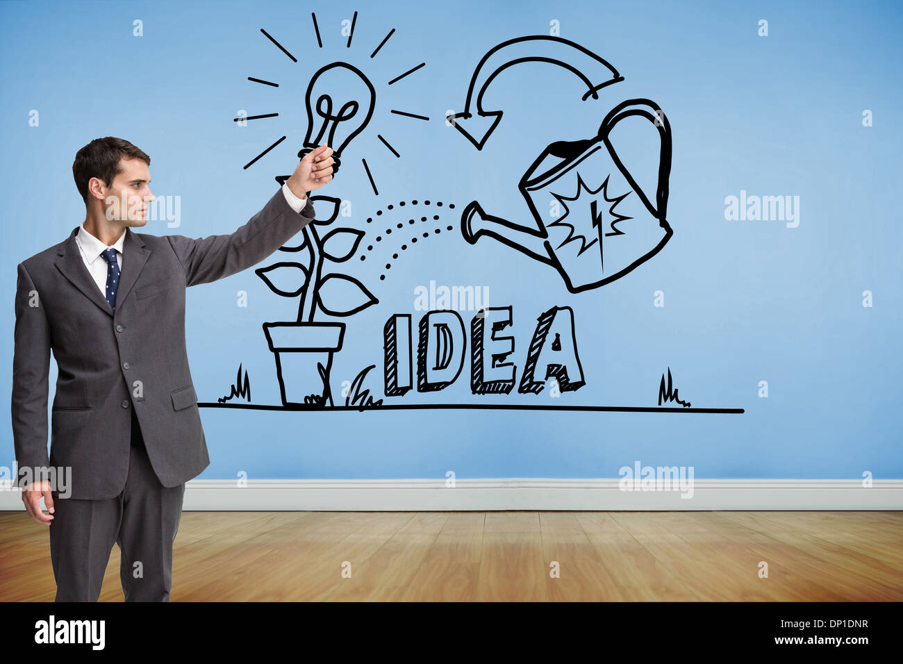Composite image of stern businessman pointing Stock Photo - Alamy