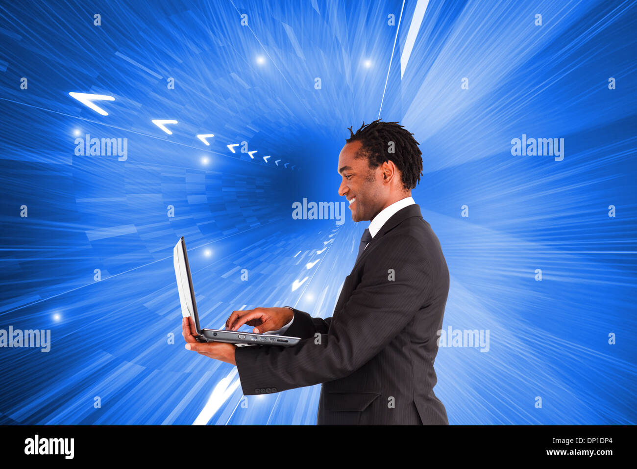 Laptop circle on arrows hi-res stock photography and images - Alamy