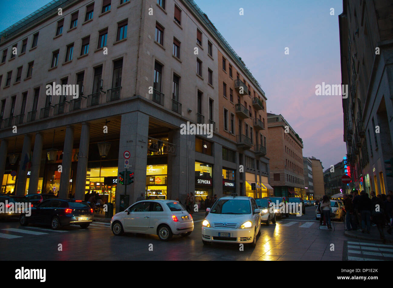 Via Roma main street Turin city Piedmont region northern Italy Europe ...