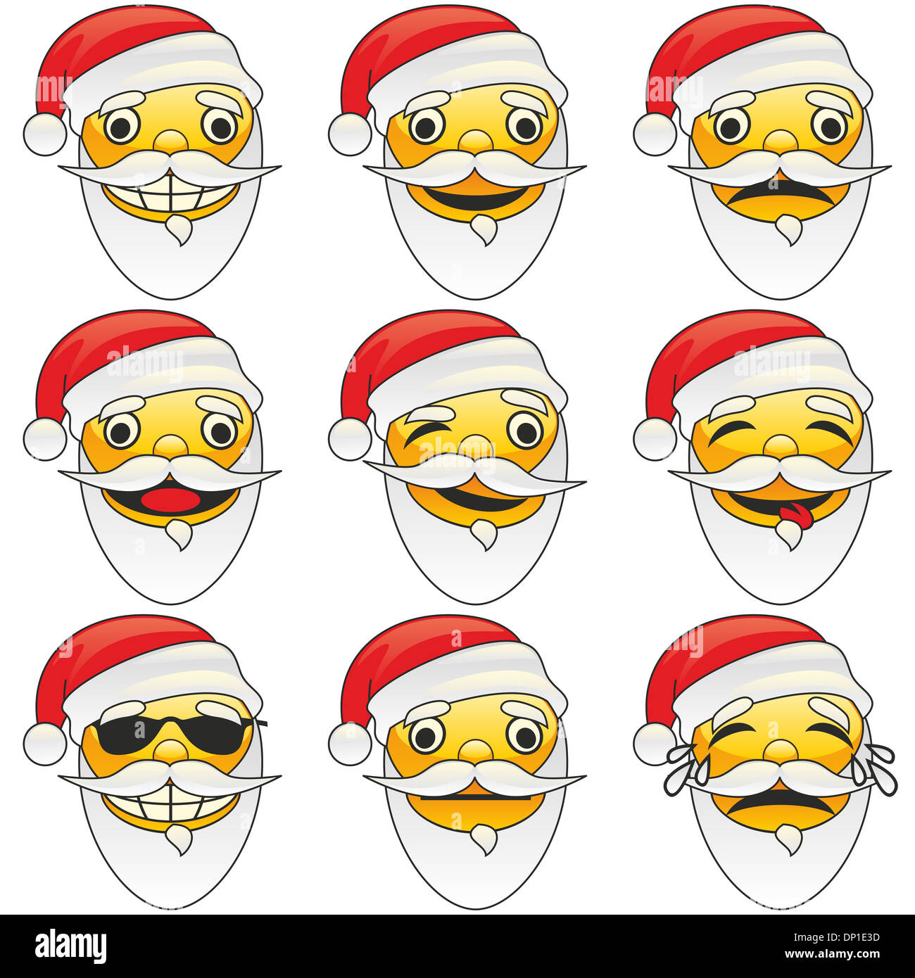 illustration of santa claus emoticons Stock Photo - Alamy