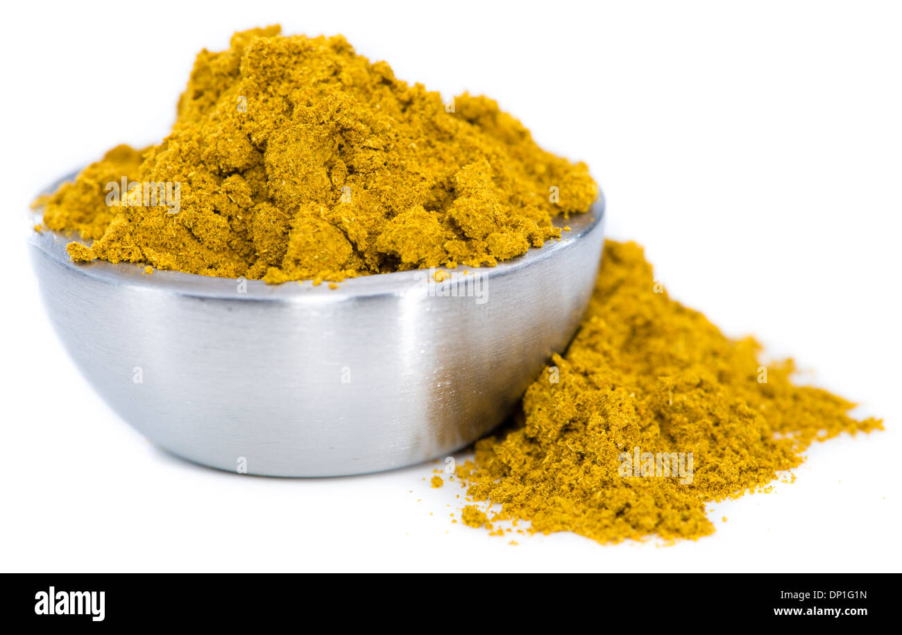 Portion of Curry isolated on white background Stock Photo - Alamy