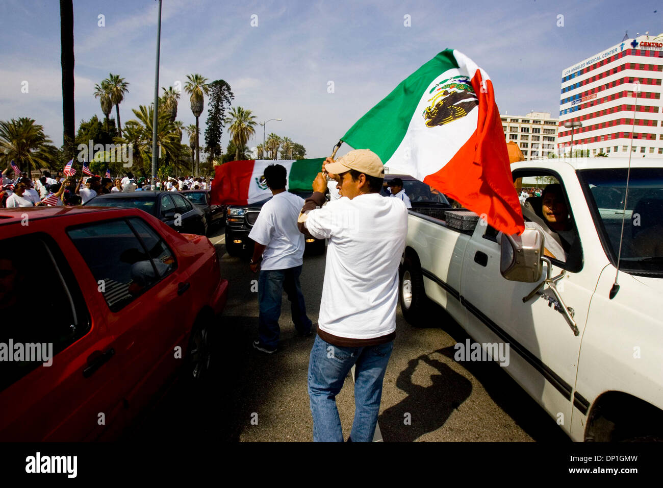 May 01, 2006; Los Angeles, CA, USA; Hundreds of thousands of protestors ...