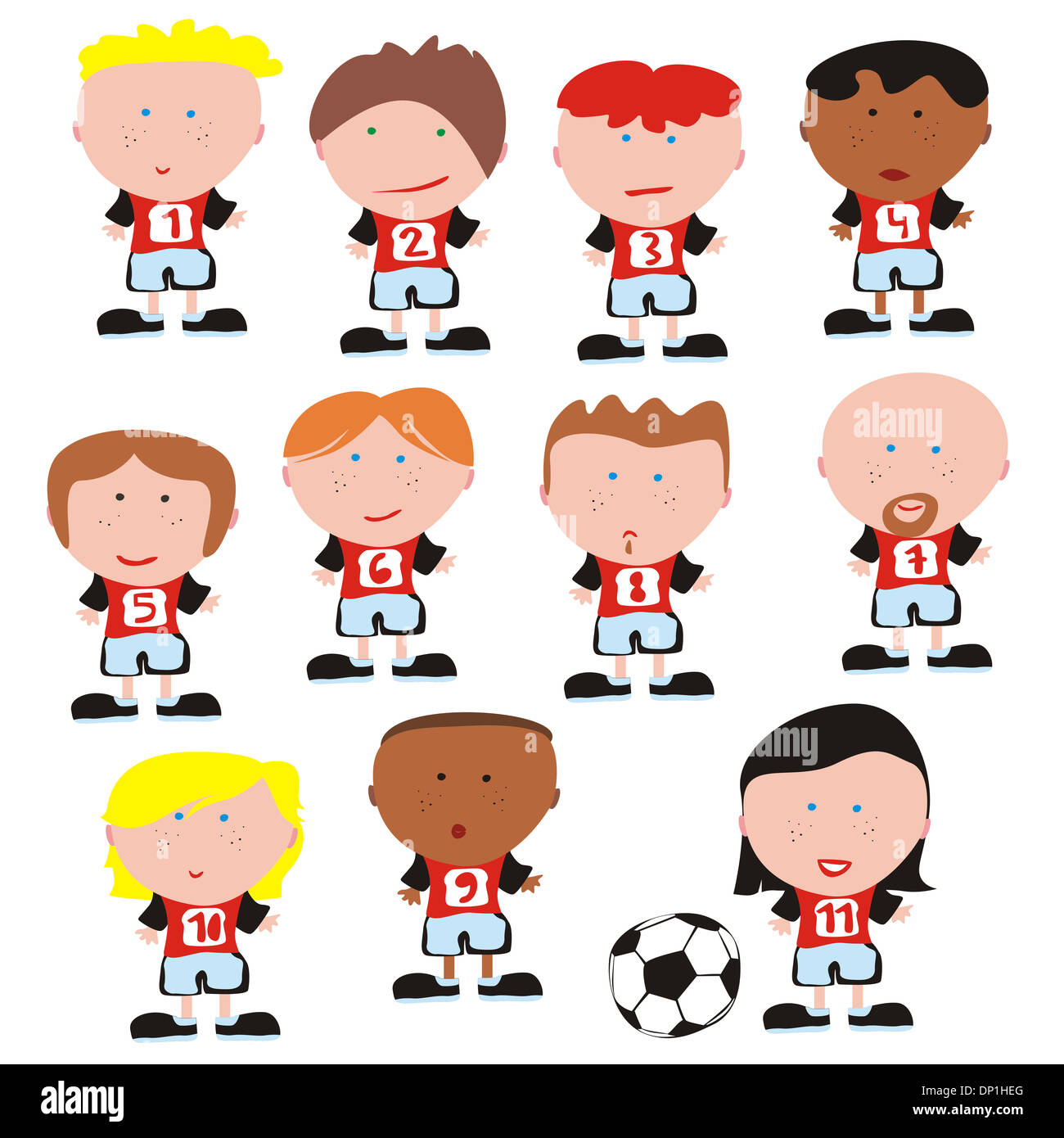 vector illustration of soccer team Stock Photo - Alamy