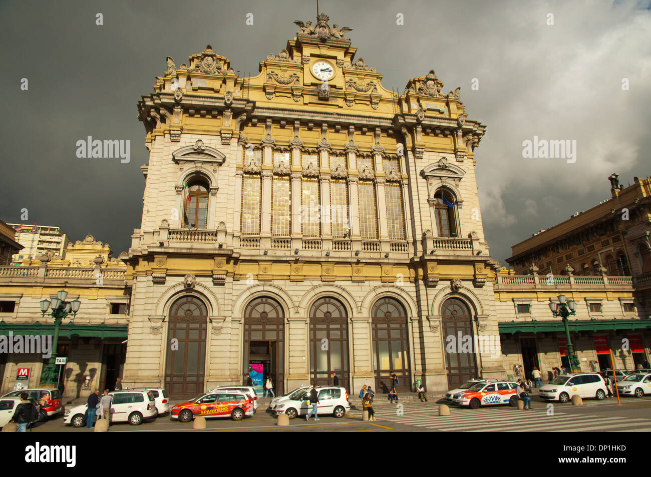 Piazza Giuseppe Verdi square in front of Brignoli station central Genoa ...