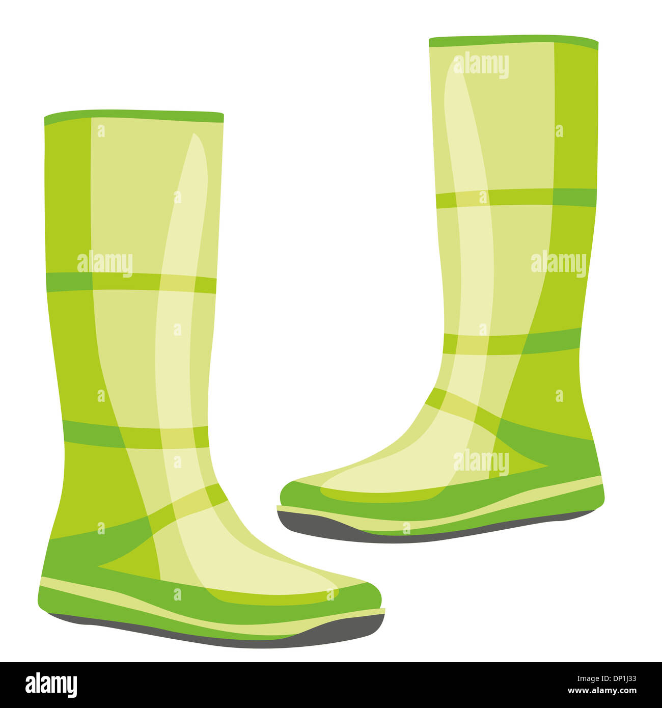 vector illustration of isolated rubber boots Stock Photo - Alamy