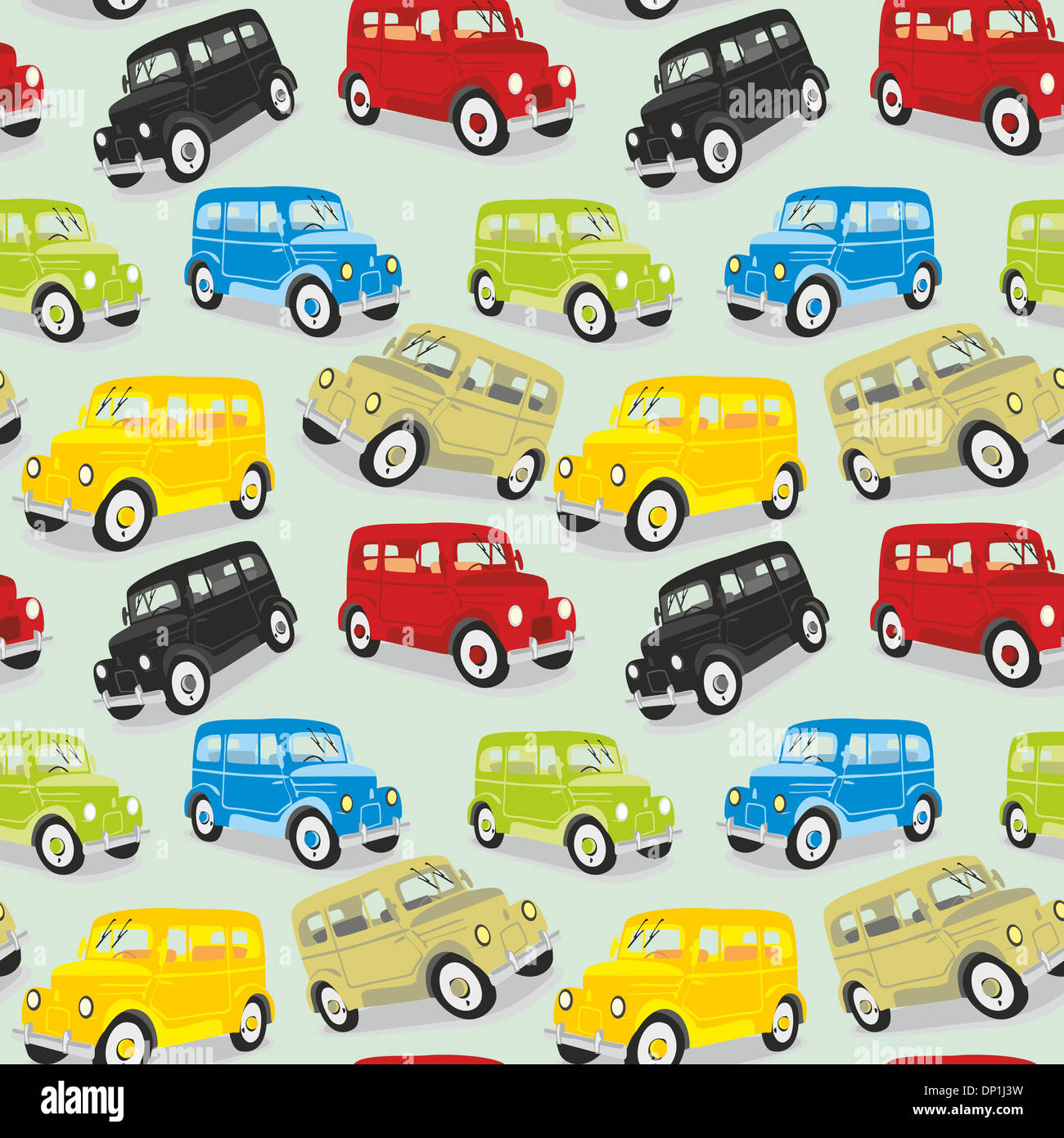 vector illustration seamless pattern vintage cars Stock Photo - Alamy