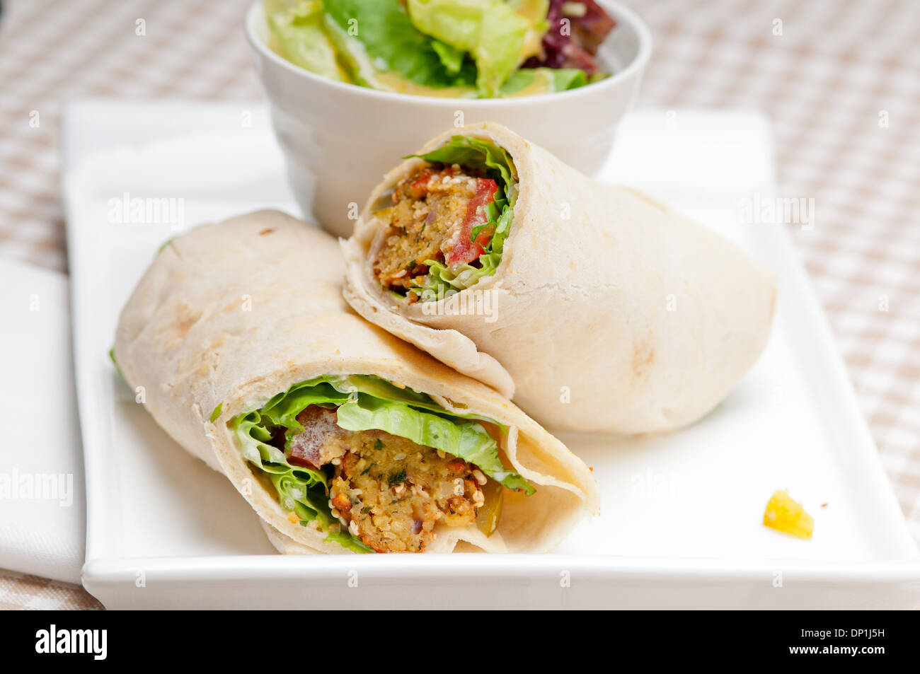 falafel pita bread roll wrap sandwich traditional arab middle east food ...