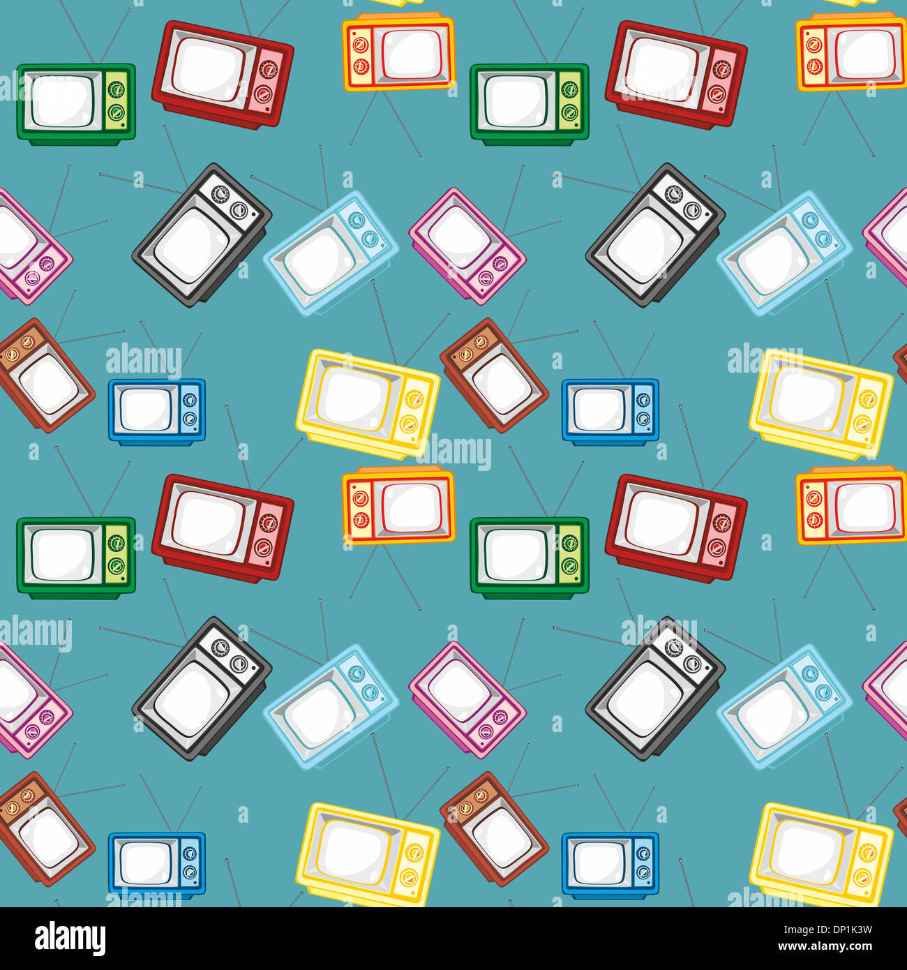 vector illustration seamless pattern isolated tv set Stock Photo - Alamy