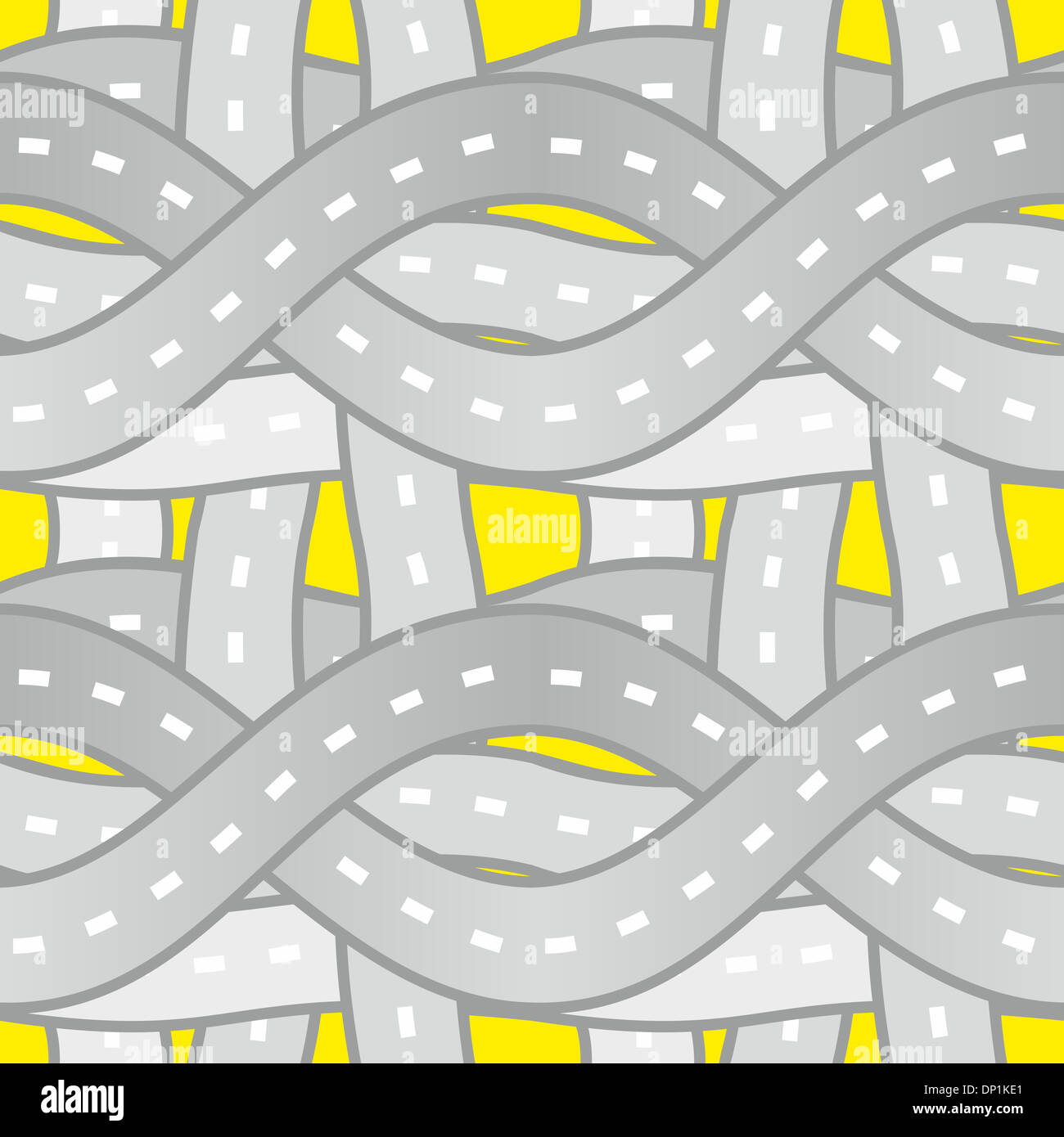 vector illustration seamless pattern roads Stock Photo - Alamy