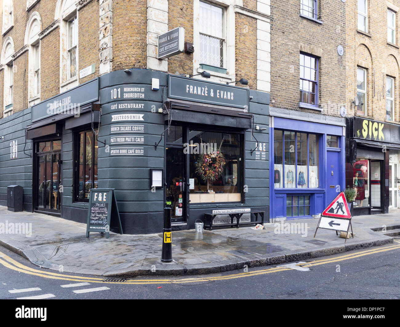Franze and Evans Restaurant in Redchurch Street, London Stock Photo - Alamy