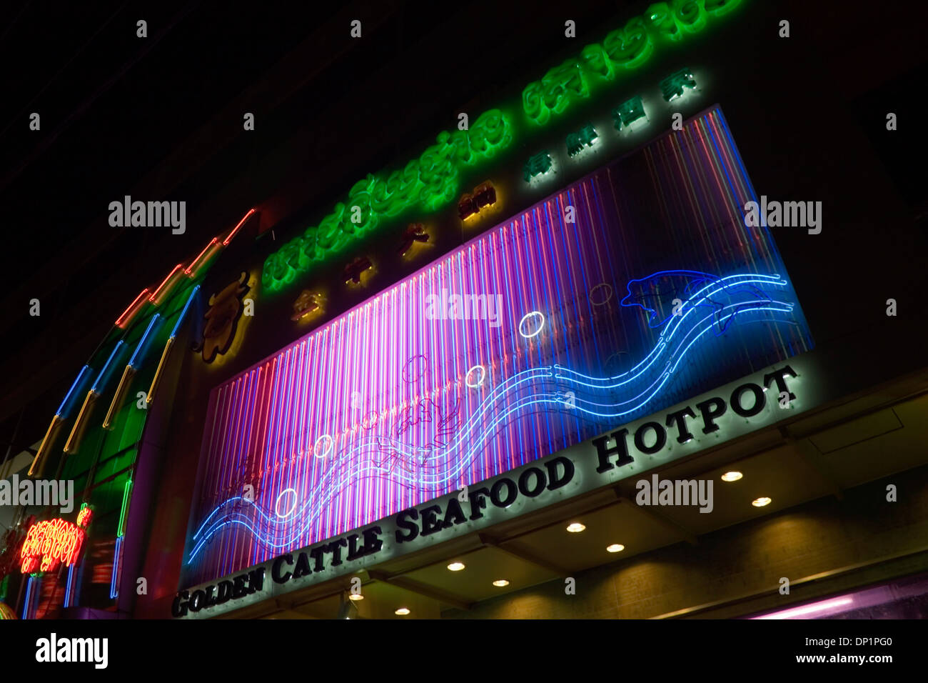 Tourists and local people visit the Golden Cattle Seafood Hotpot ...